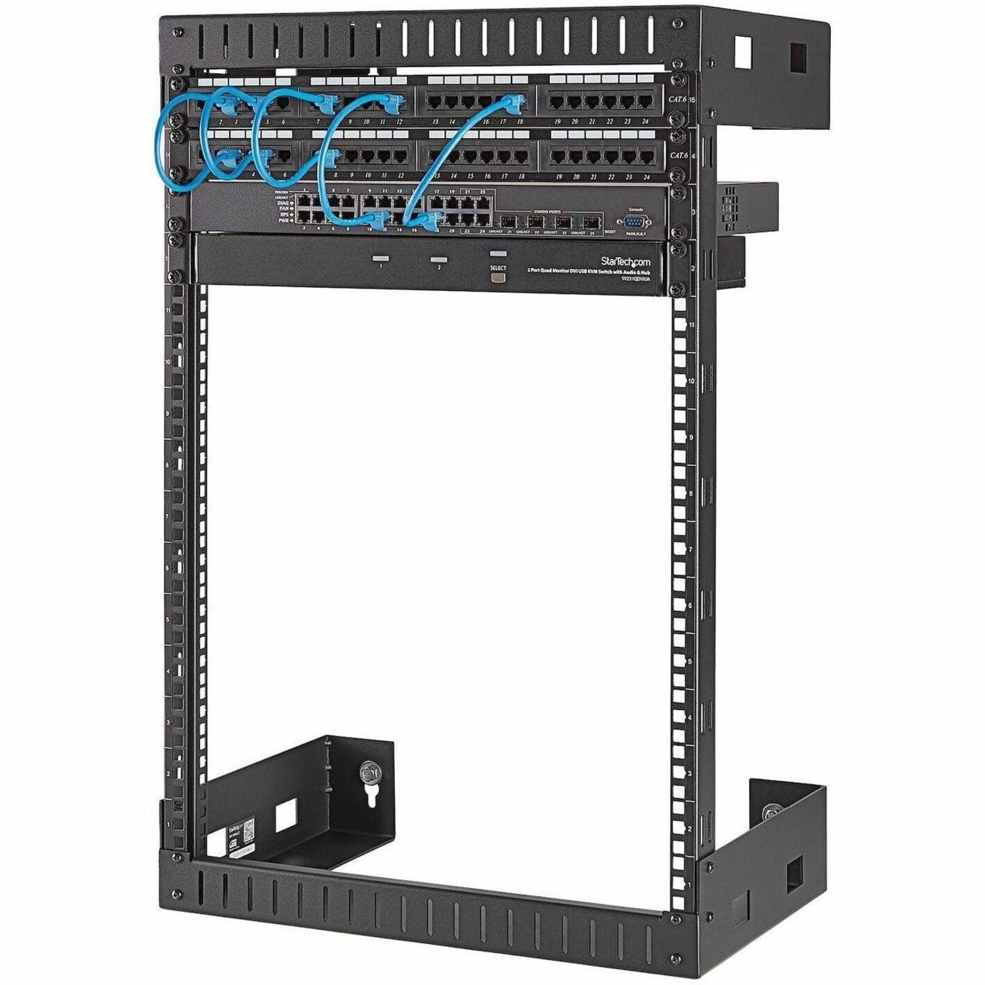 StarTech.com RK15WALLO 15U Wall-Mount Server Rack - 12in Depth, Open F ...