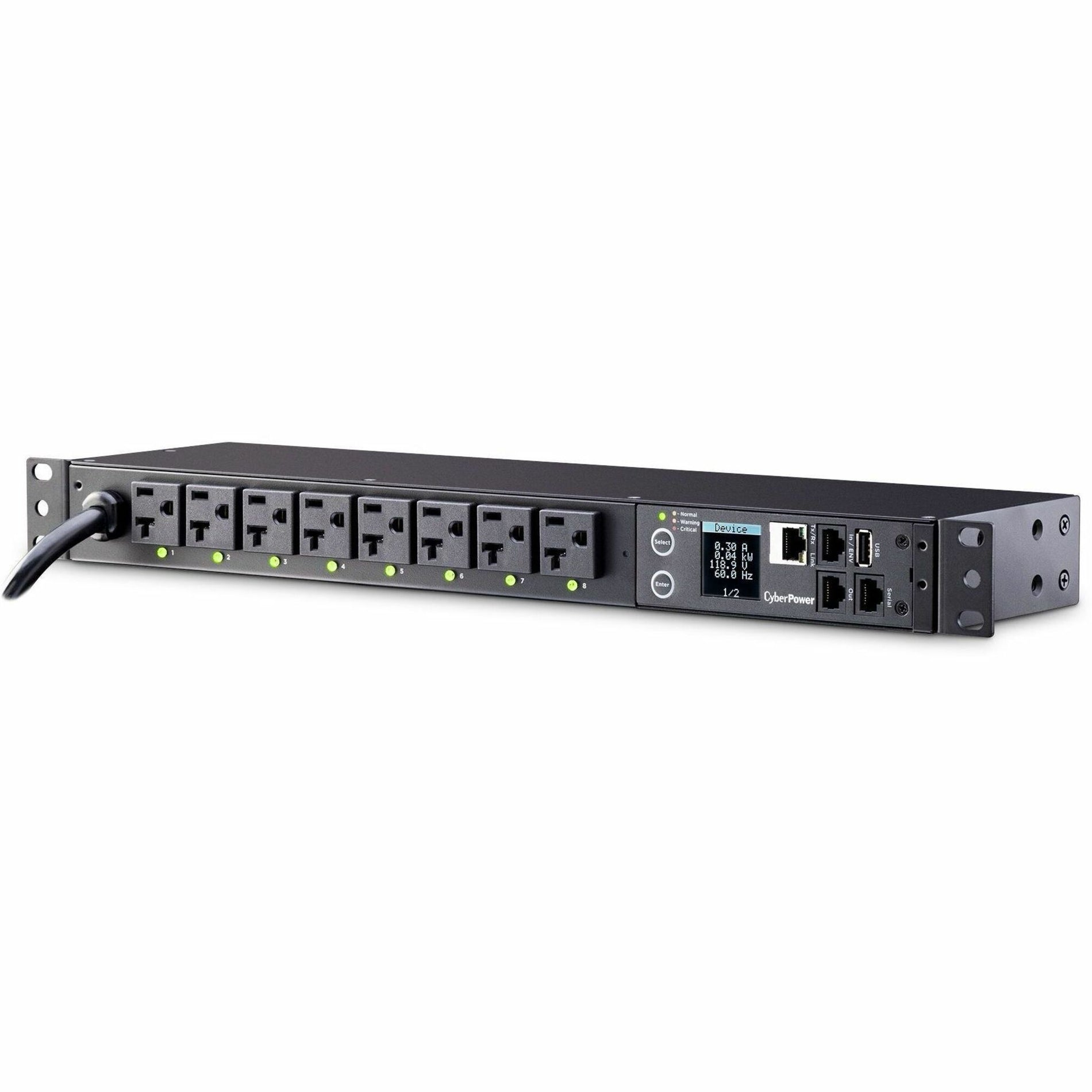 CyberPower PDU41002 8-Outlet Switched PDU, Single Phase 100-120VAC 20A ...