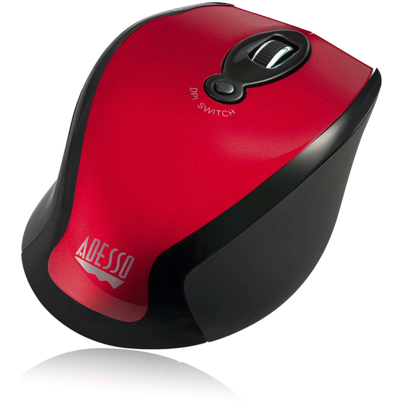 Adesso IMOUSE M20R Wireless Ergonomic Optical Mouse, Red, 2.4 GHz Radi ...