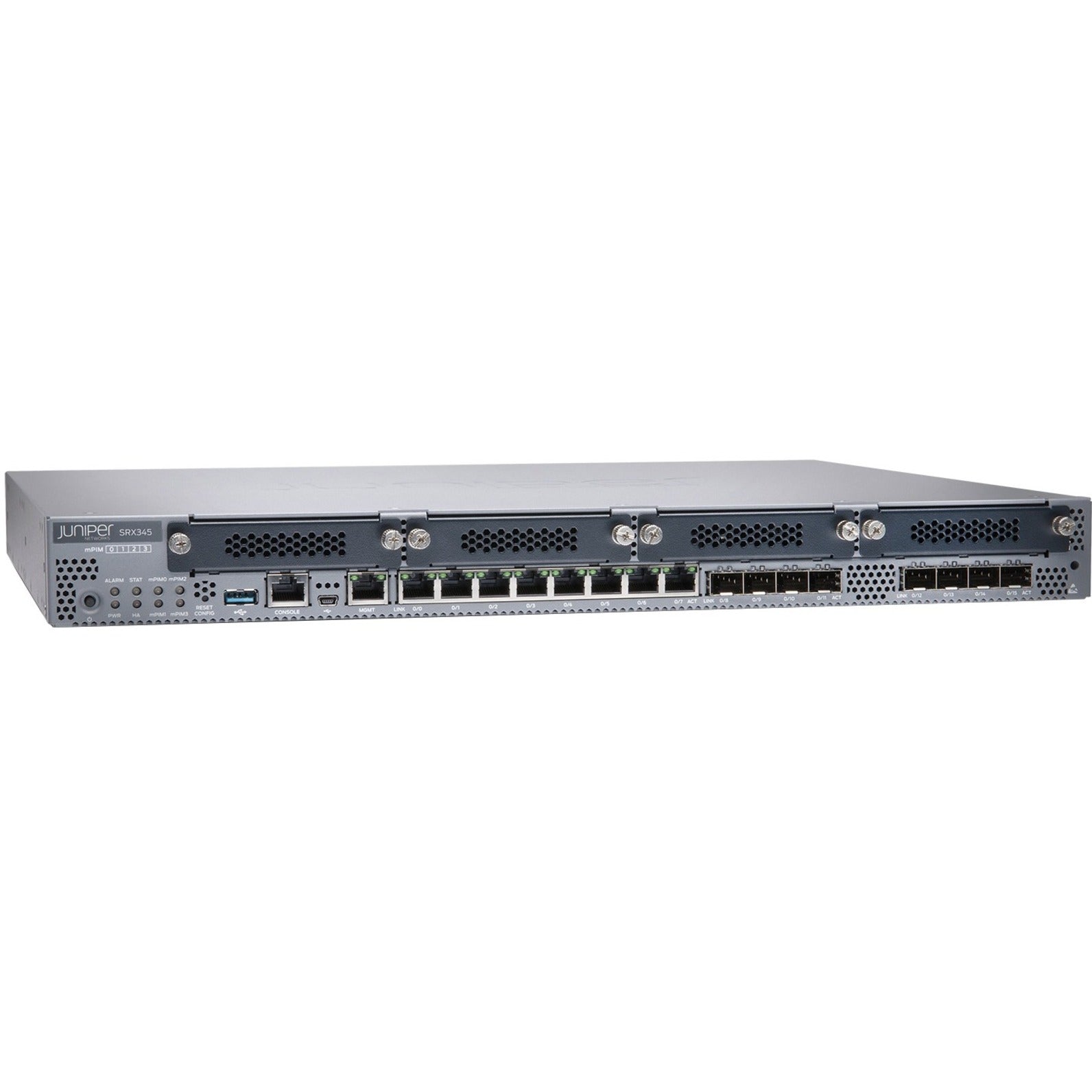 Juniper SRX345-DC SRX345 Router, Gigabit Ethernet, 8 Ports, 1U Rack-mo ...