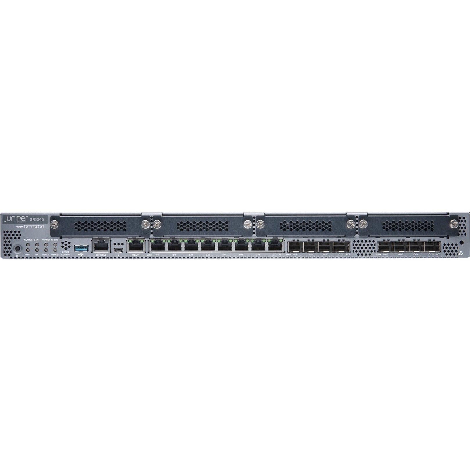 Juniper SRX345-DC SRX345 Router, Gigabit Ethernet, 8 Ports, 1U Rack-mo ...