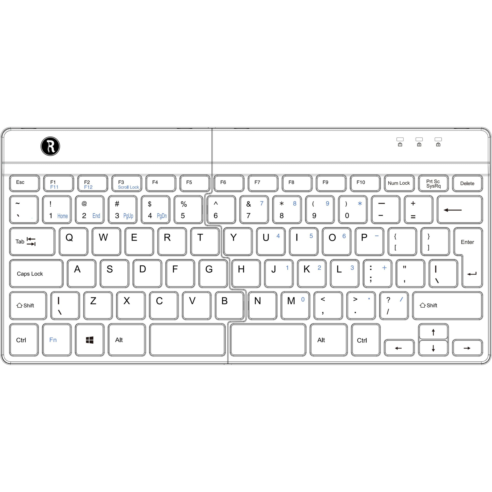 R-Go RGOSP-USWIBL Split Ergonomic Keyboard, QWERTY (US), Black, Wired ...