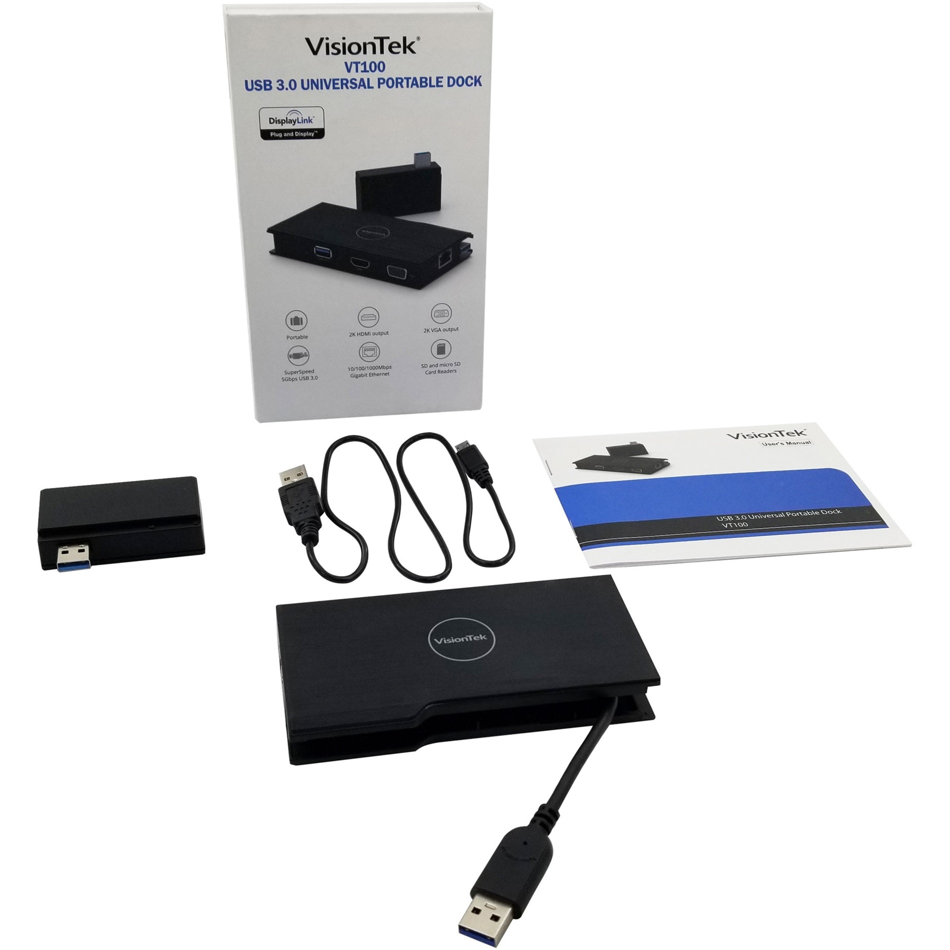 VisionTek VT100 Universal USB 3.0 Docking Station, Dual Display Suppor – Network Hardwares