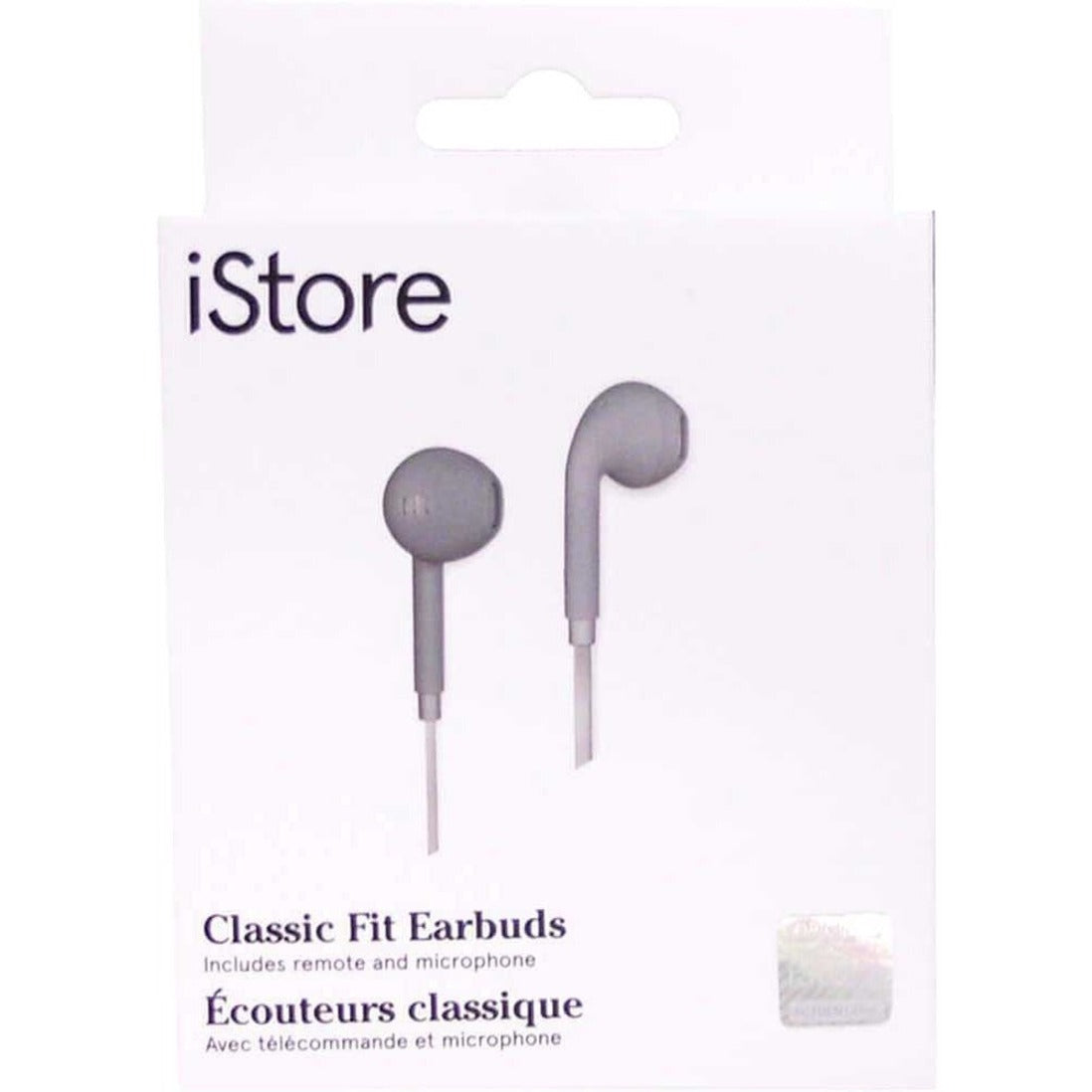 iStore AEH03605CAI Classic Fit Earbuds (Gray), Tangle-free Cable, In-L ...