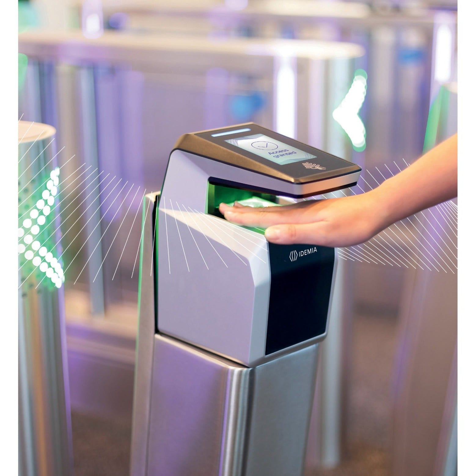 IDEMIA 293722319 MorphoWave Compact Fingerprint Reader, Built-in Speak ...