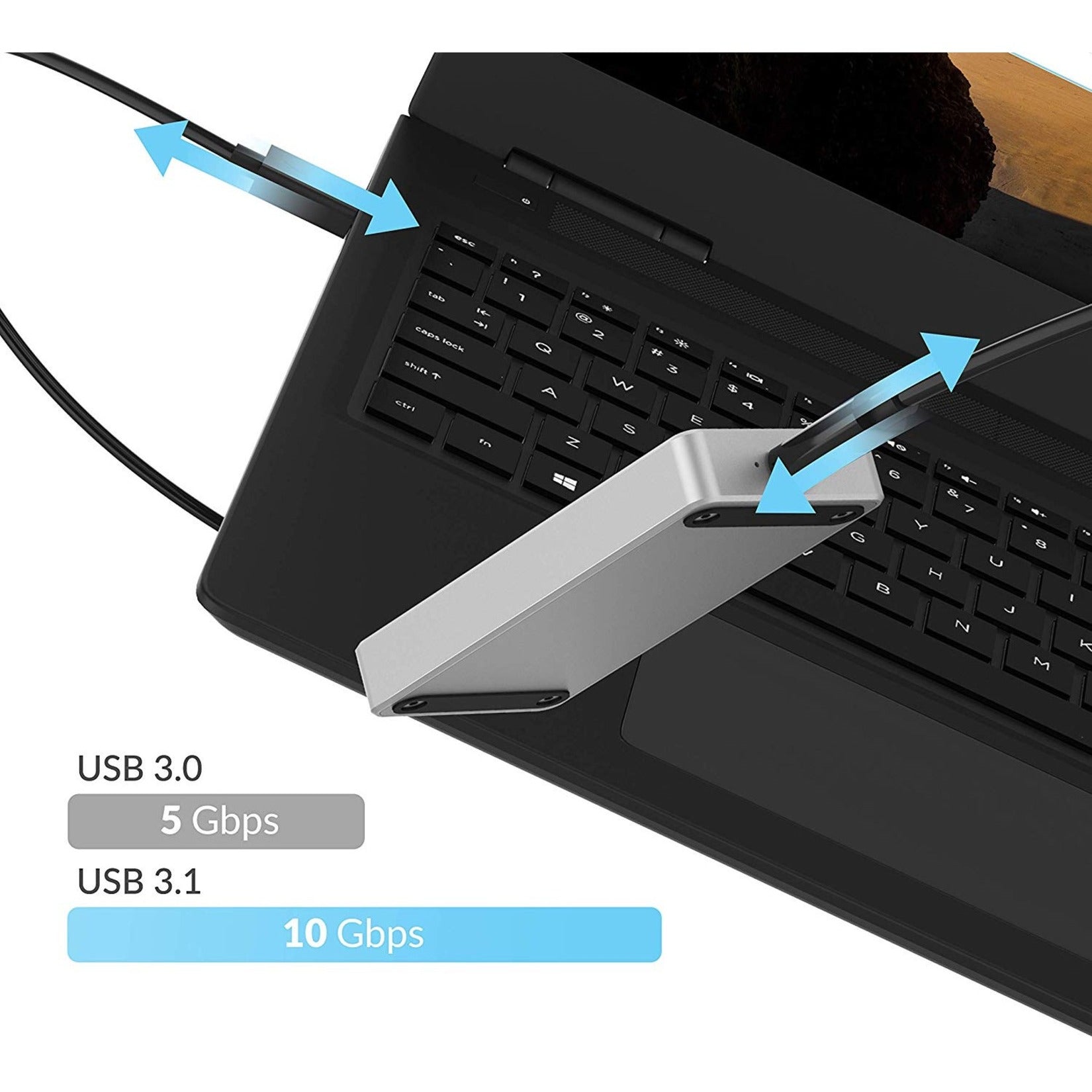 Sabrent EC-NVME USB 3.1 Aluminum Enclosure for M.2 NVMe SSD in Gray, C ...