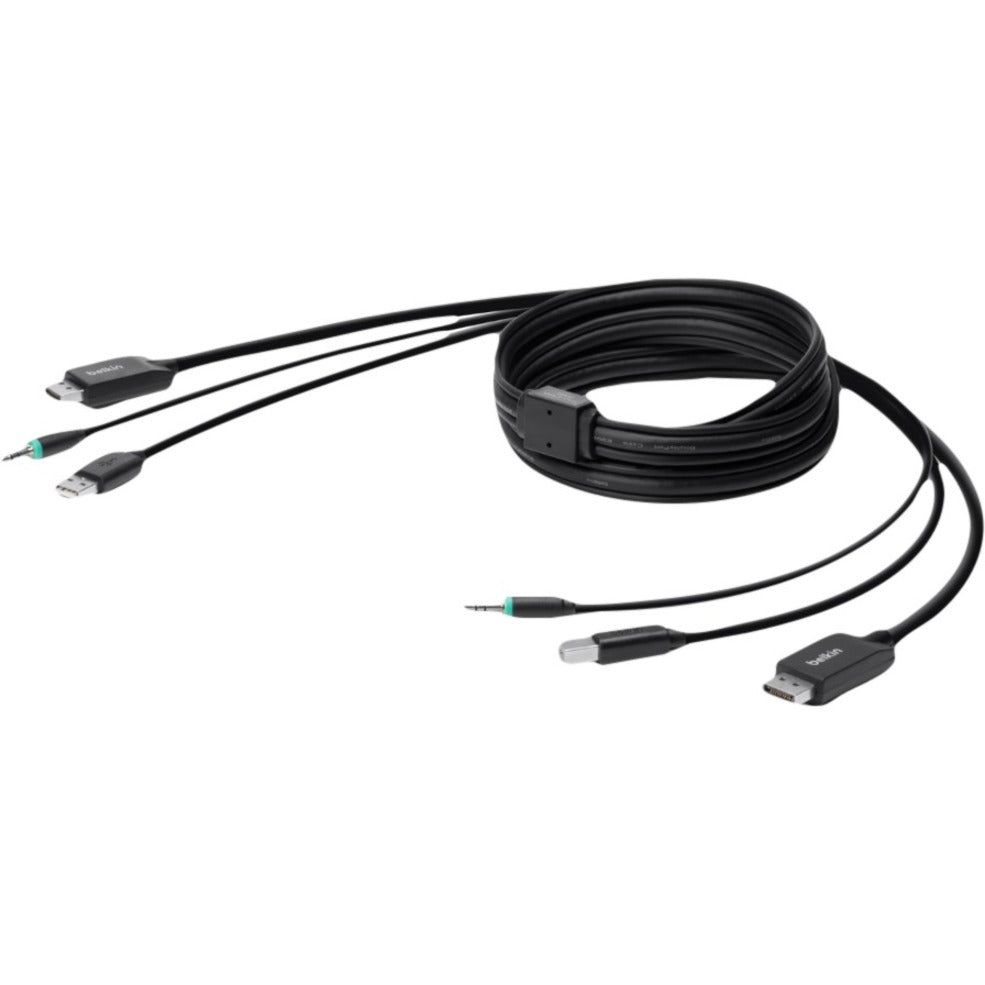 Belkin DisplayPort KVM Combo Cable, 4K@30Hz, USB A/B, Audio, Gold-Plat ...