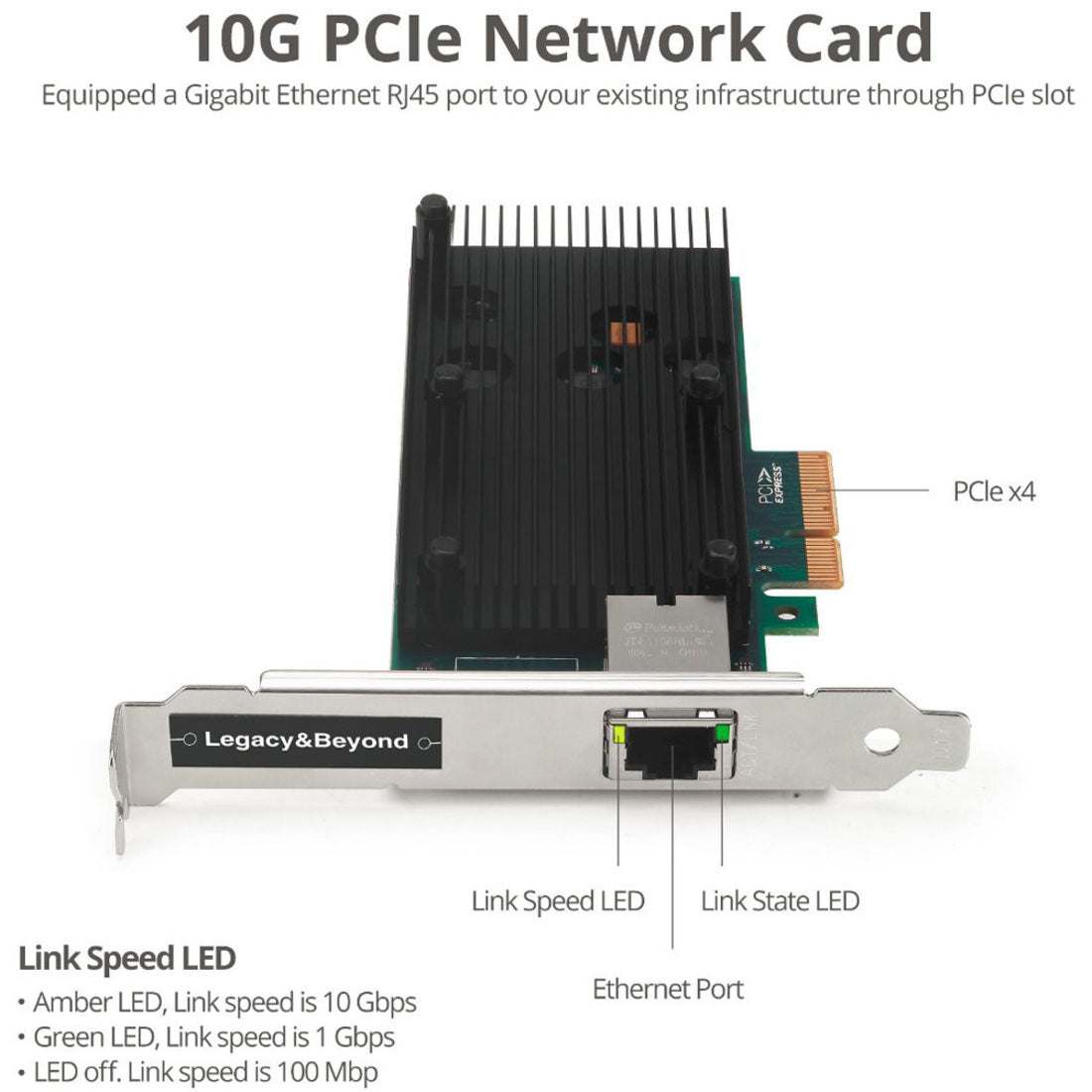 SIIG LB-GE0211-S1 Single Port 10G Ethernet Network PCI Express, 10Giga ...