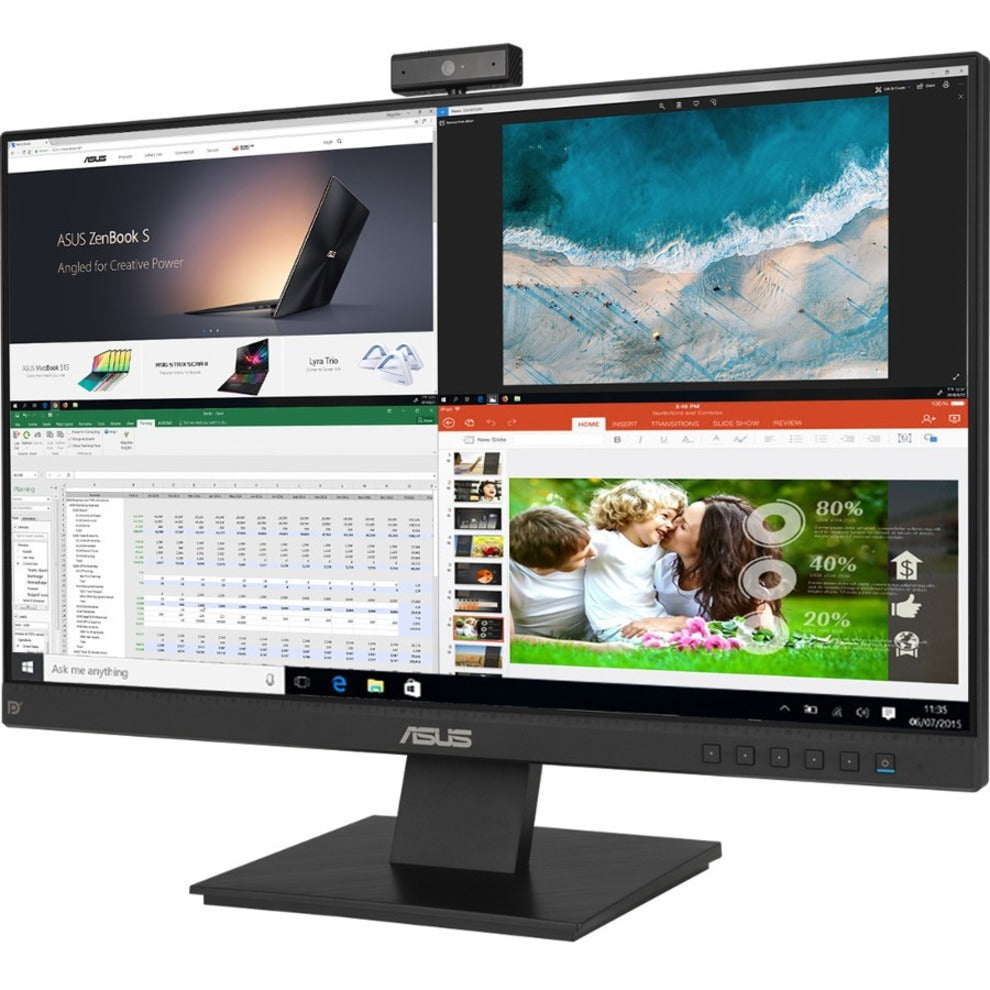 Asus BE24EQK Widescreen LCD Monitor, 23.8" Full HD, Webcam, Built-in S ...