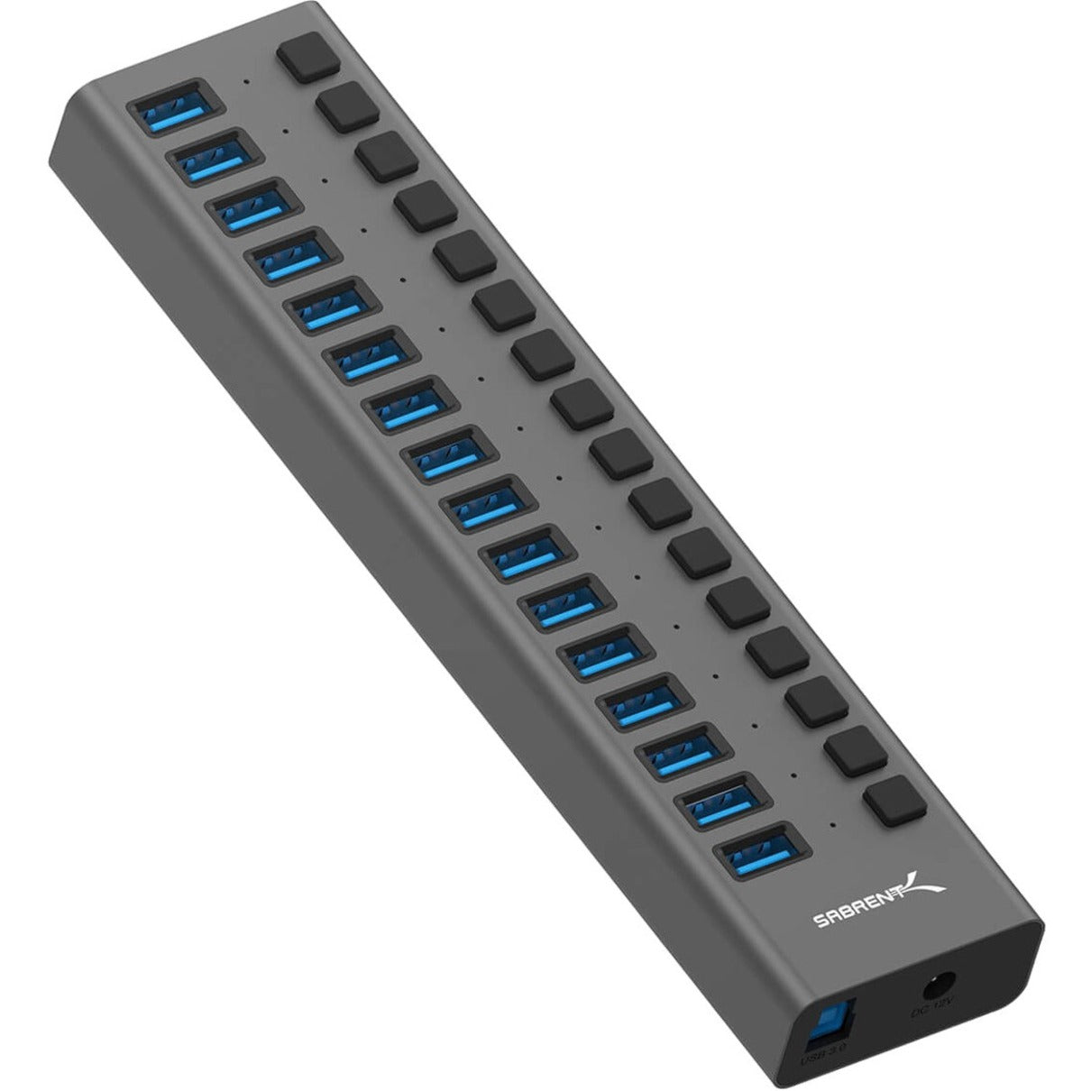 Sabrent HB-PU16 USB 3.0 16-Port Aluminum Hub with Power Switches and L ...