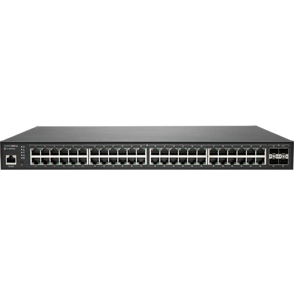 SonicWall SWS14-48FPOE Ethernet Switch, 52 Network Ports, 48x Gigabit ...
