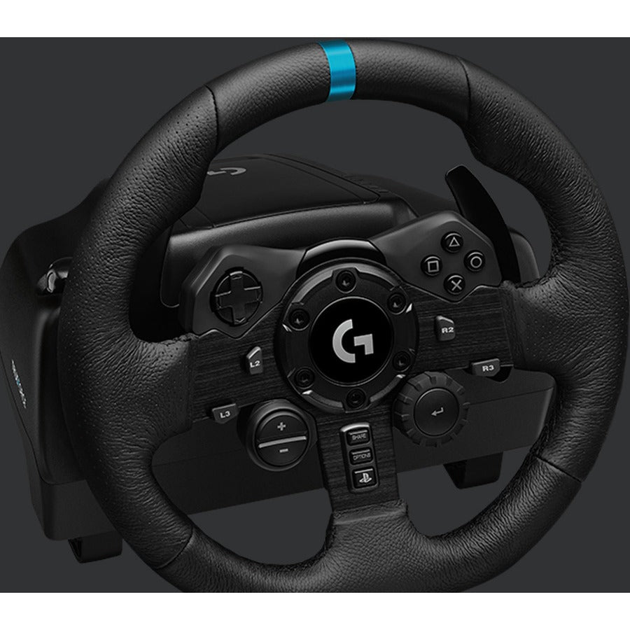Logitech 941-000147 G923 Gaming Pedal/Steering Wheel, Force Feedback ...