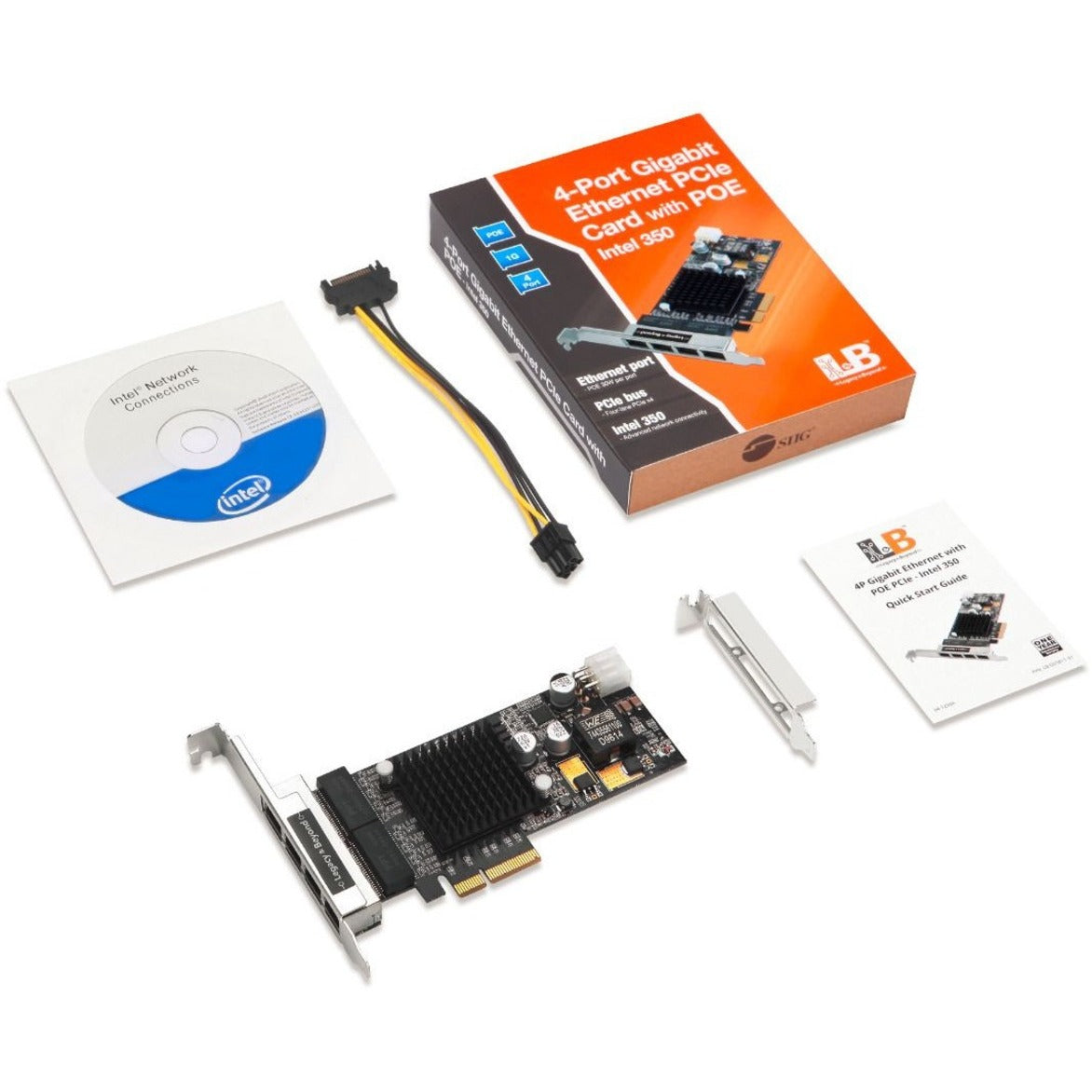 SIIG LB-GE0811-S1 4-Port Gigabit Ethernet with PoE PCIe Card - Intel 3 ...