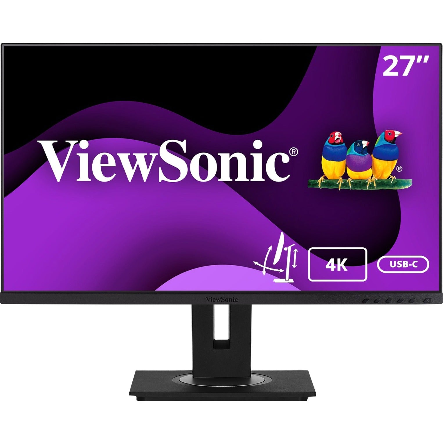 ViewSonic VG2756-4K 27 英寸 4K 超高清坞站显示器，USB-C，内置以太网 品牌名称：ViewSonic 品牌翻译 ...