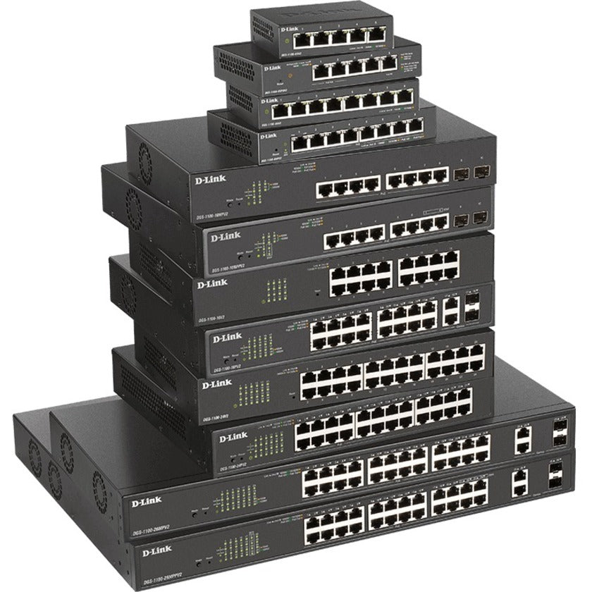D-Link DGS-1100-08PV2 Ethernet Switch, 8-Port Gigabit PoE, Lifetime Wa ...