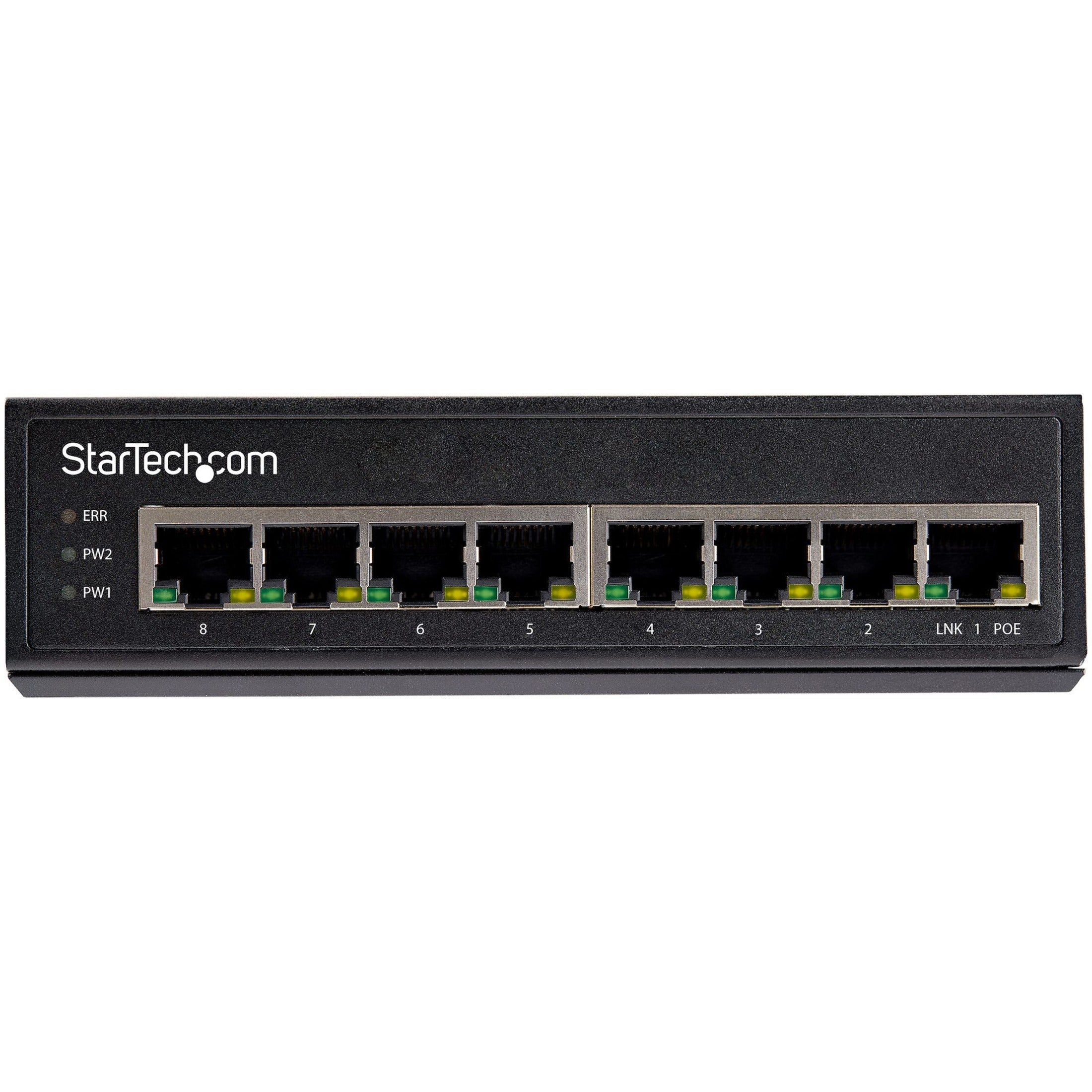 StarTech.com IESC1G80UP Ethernet Switch, 8 x Gigabit Ethernet PoE+, 20 ...