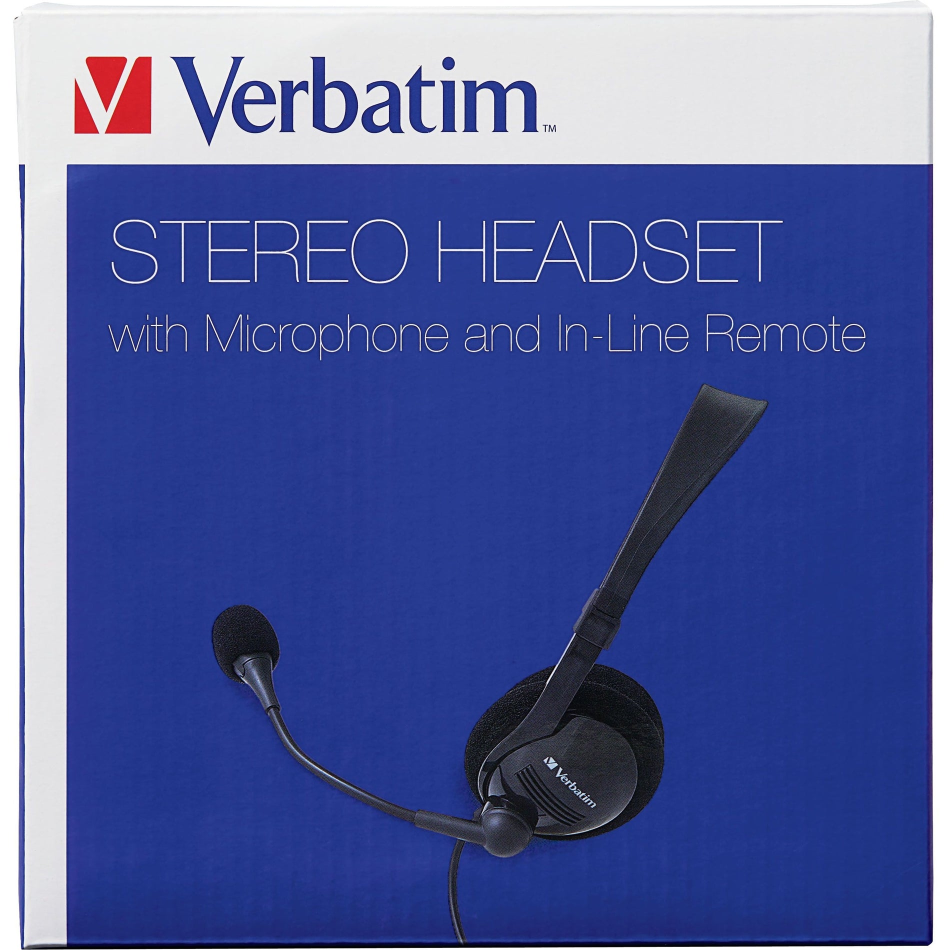 Verbatim Stereo USB Headset with Microphone, Adjustable Headband, In-L ...