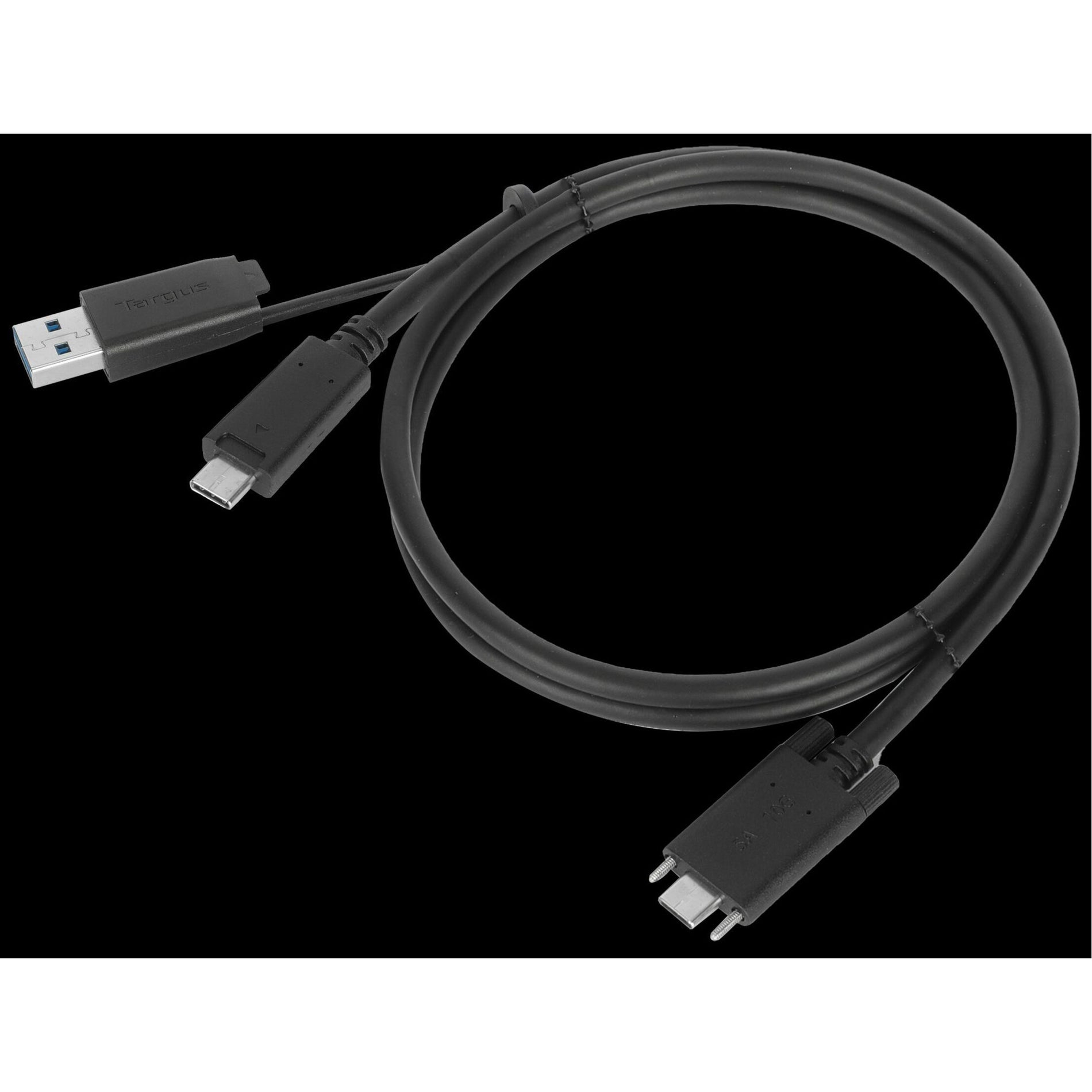 Targus ACC1133GLX 1M USB-C Male with Screw to USB-C Male Cable with US ...