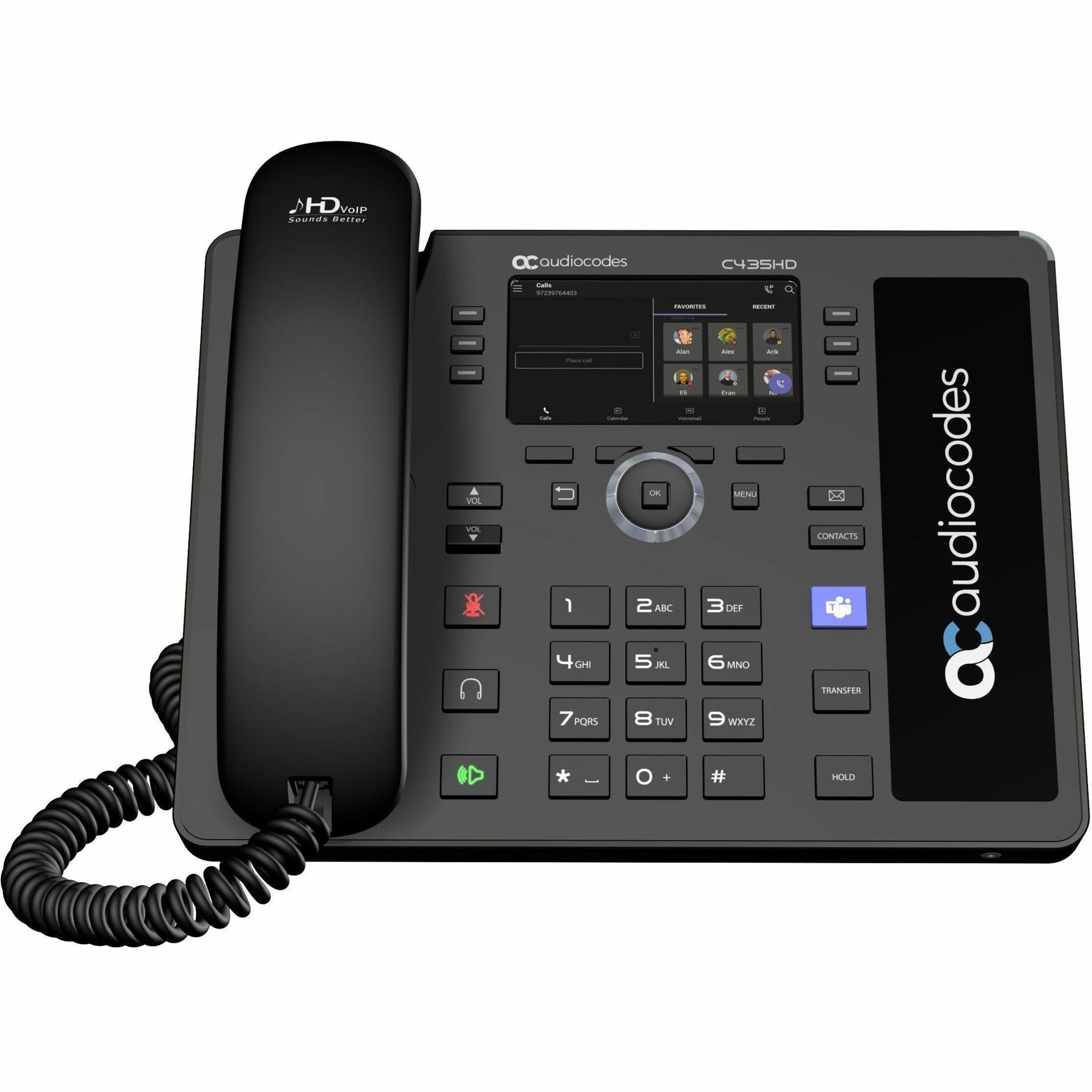 AudioCodes TEAMS-C435HDPS-R Teams C435HD-R IP-Phone PoE GbE, with an e ...