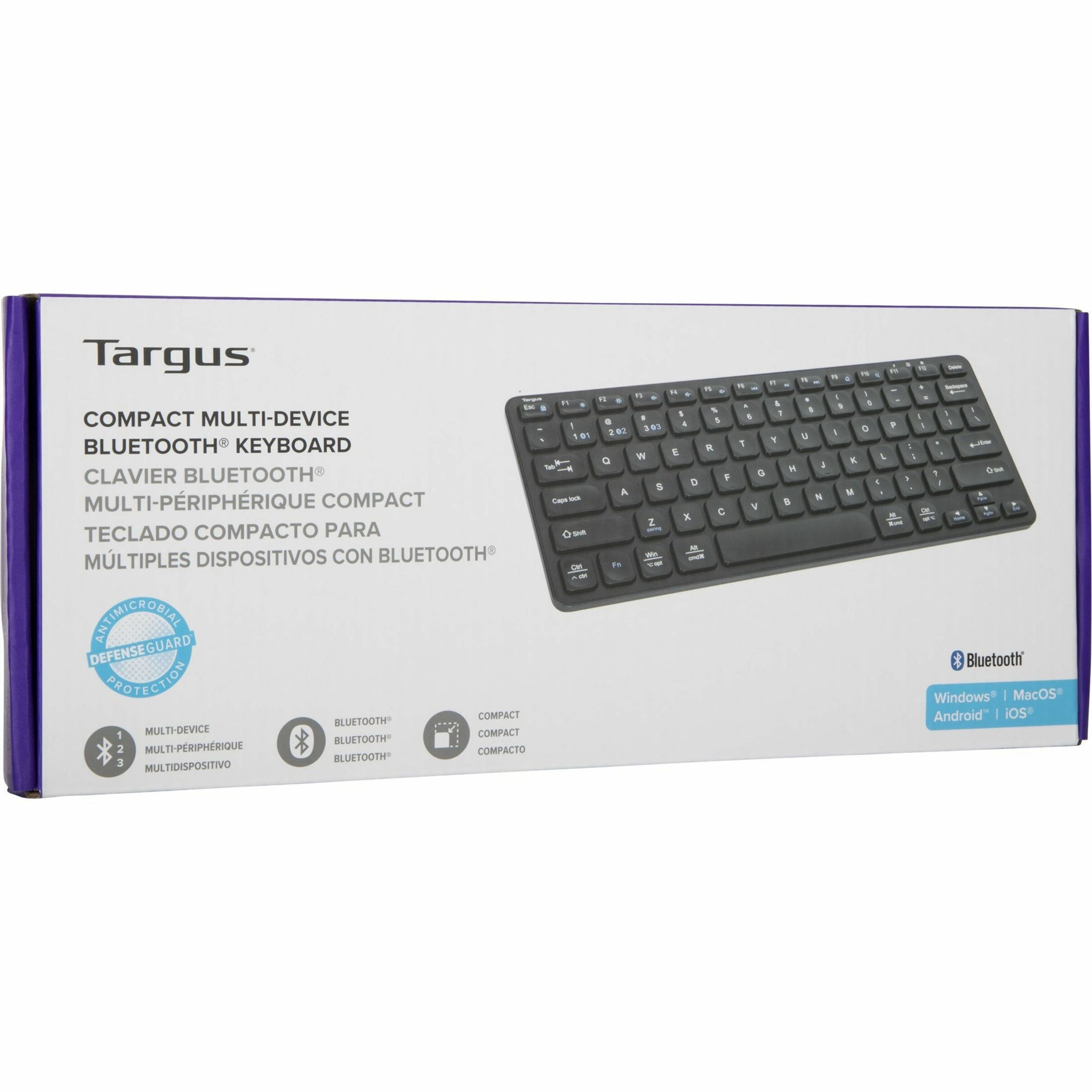 Targus AKB862US Compact Multi-Device Wireless Keyboard w/Antimicrobial ...
