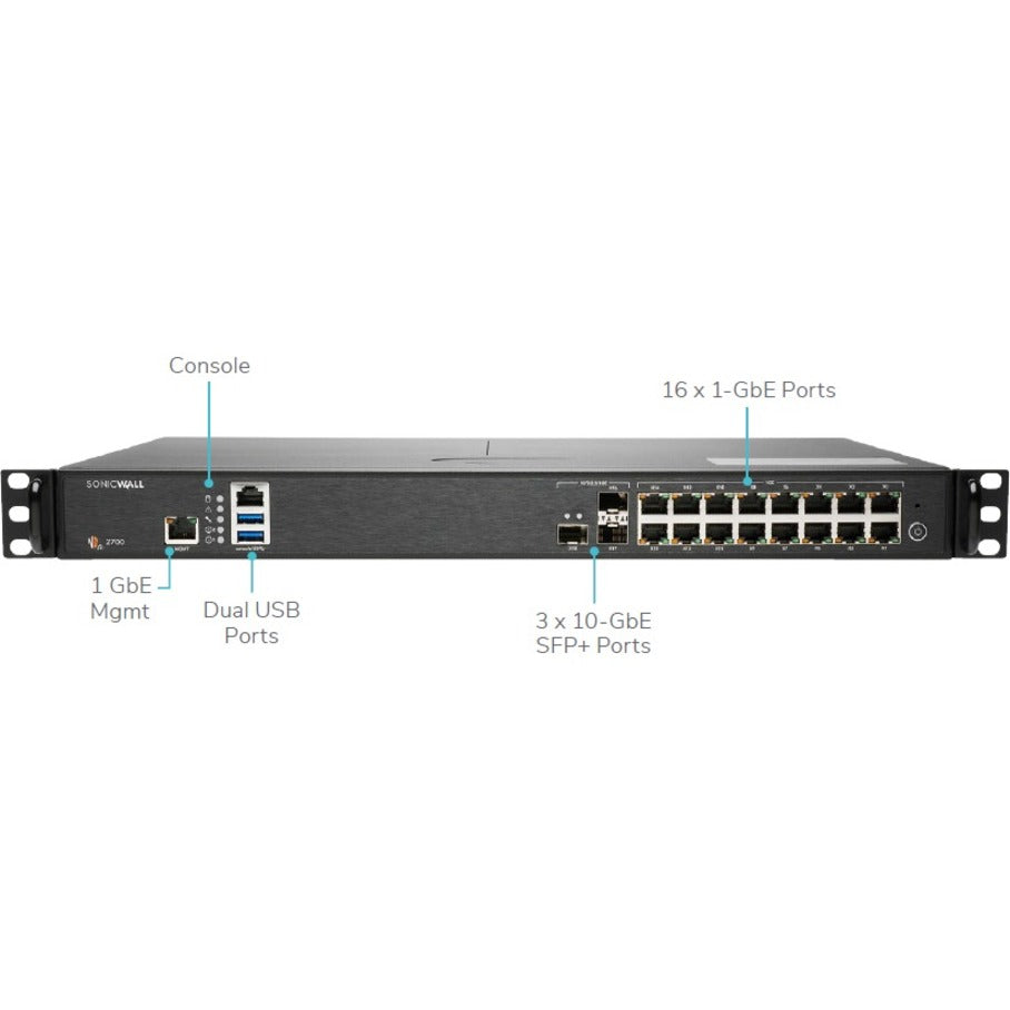 SonicWall 02-SSC-8658 NSA 2700 Network Security/Firewall Appliance, 16 ...