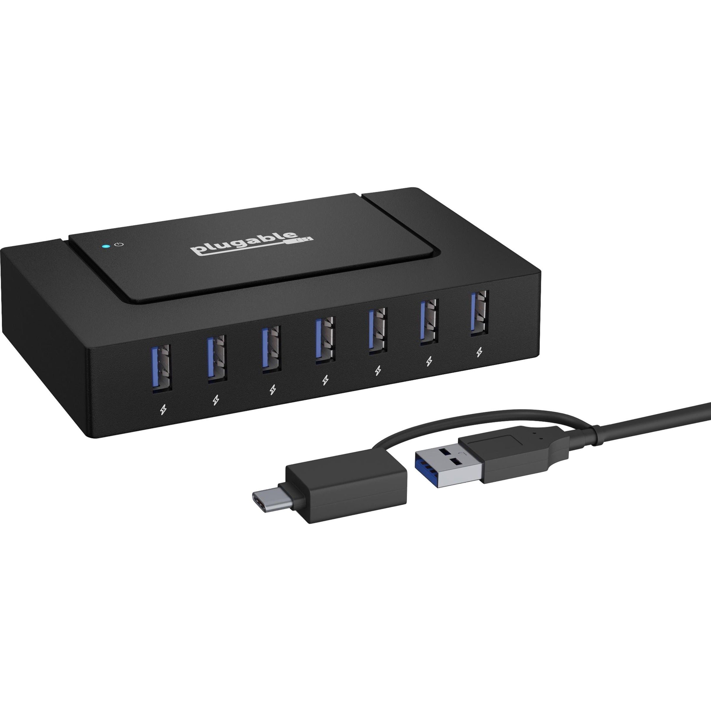 Plugable USBC-HUB7BC USB 3.0 AND USB-C 7-PORT CHARGING HUB, 2 Year War ...