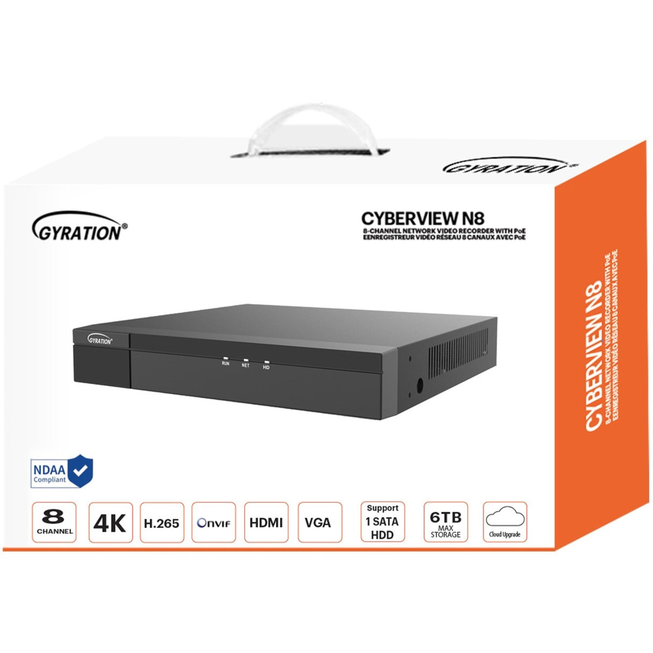 Gyration CYBERVIEW N8 8-Channel Network Video Recorder With PoE, Ultra ...