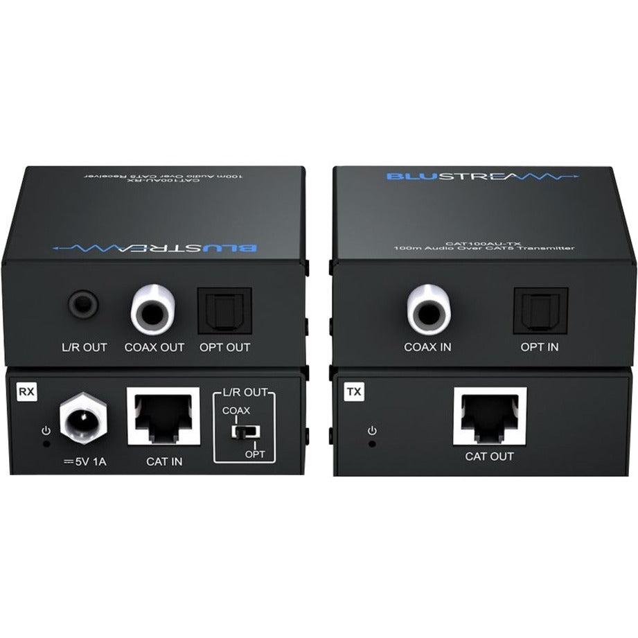 Blustream CAT100AU Digital Audio Over CAT Extender, Transmitter/Receiv ...