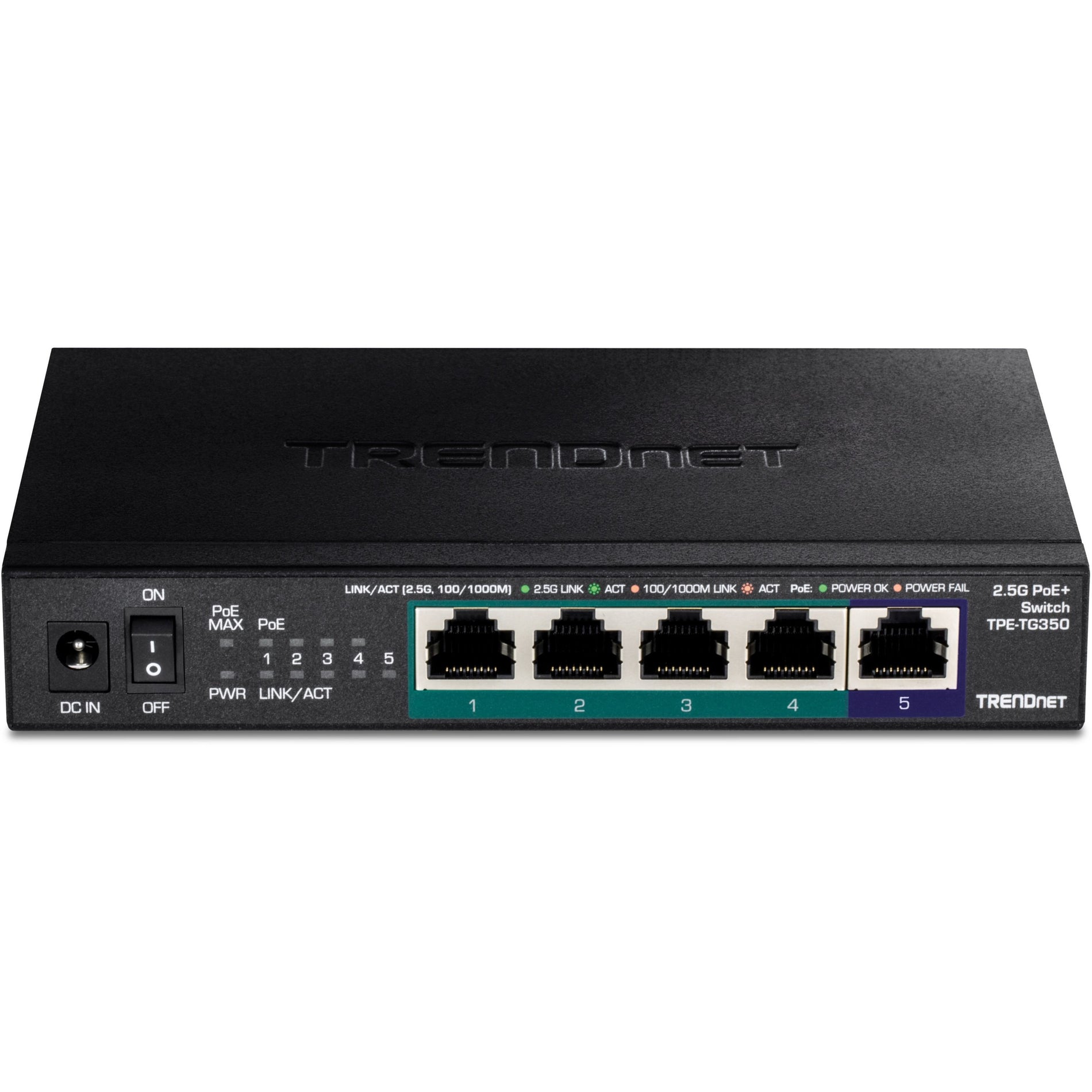 TRENDnet TPE-TG350 5-Port Unmanaged 2.5G PoE+ Ethernet Network Switch ...