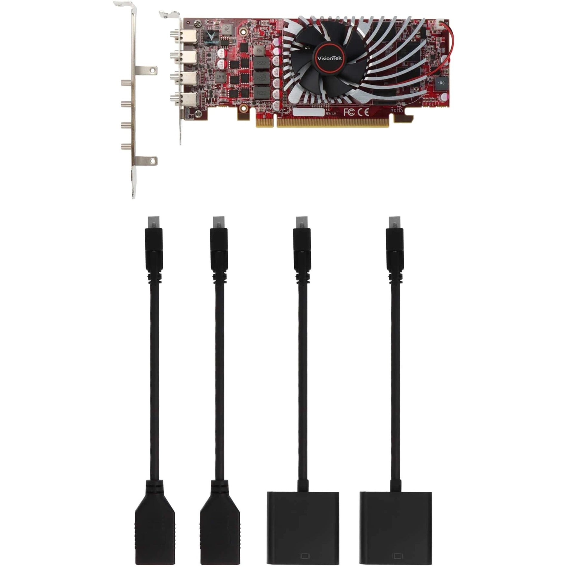 VisionTek Radeon RX 550 Graphics Card, 4x Mini DisplayPort, 2GB GDDR5 ...