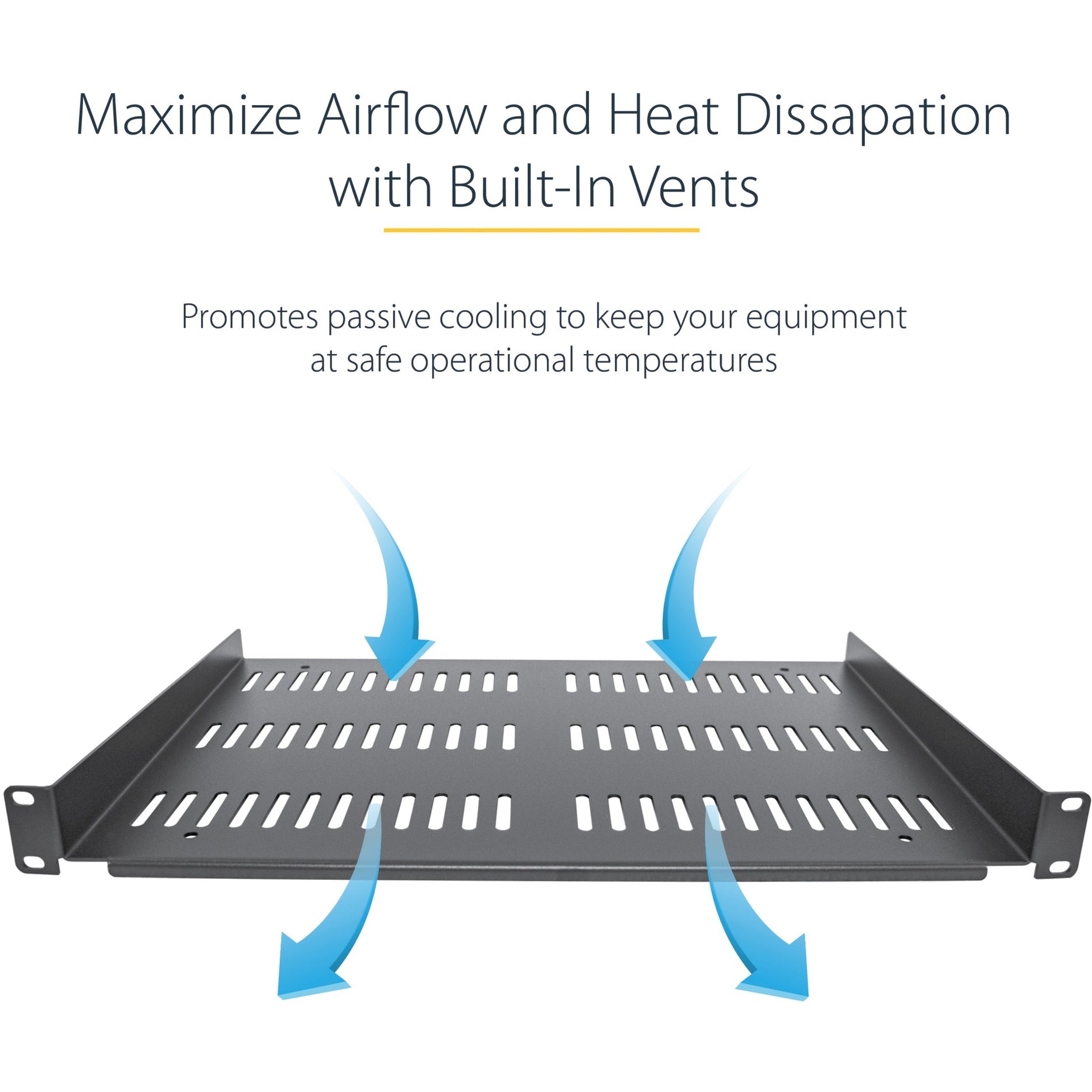 StarTech.com SHELF-1U-12-FIXED-V Universal Rack Shelf, 12" Deep Cantil ...