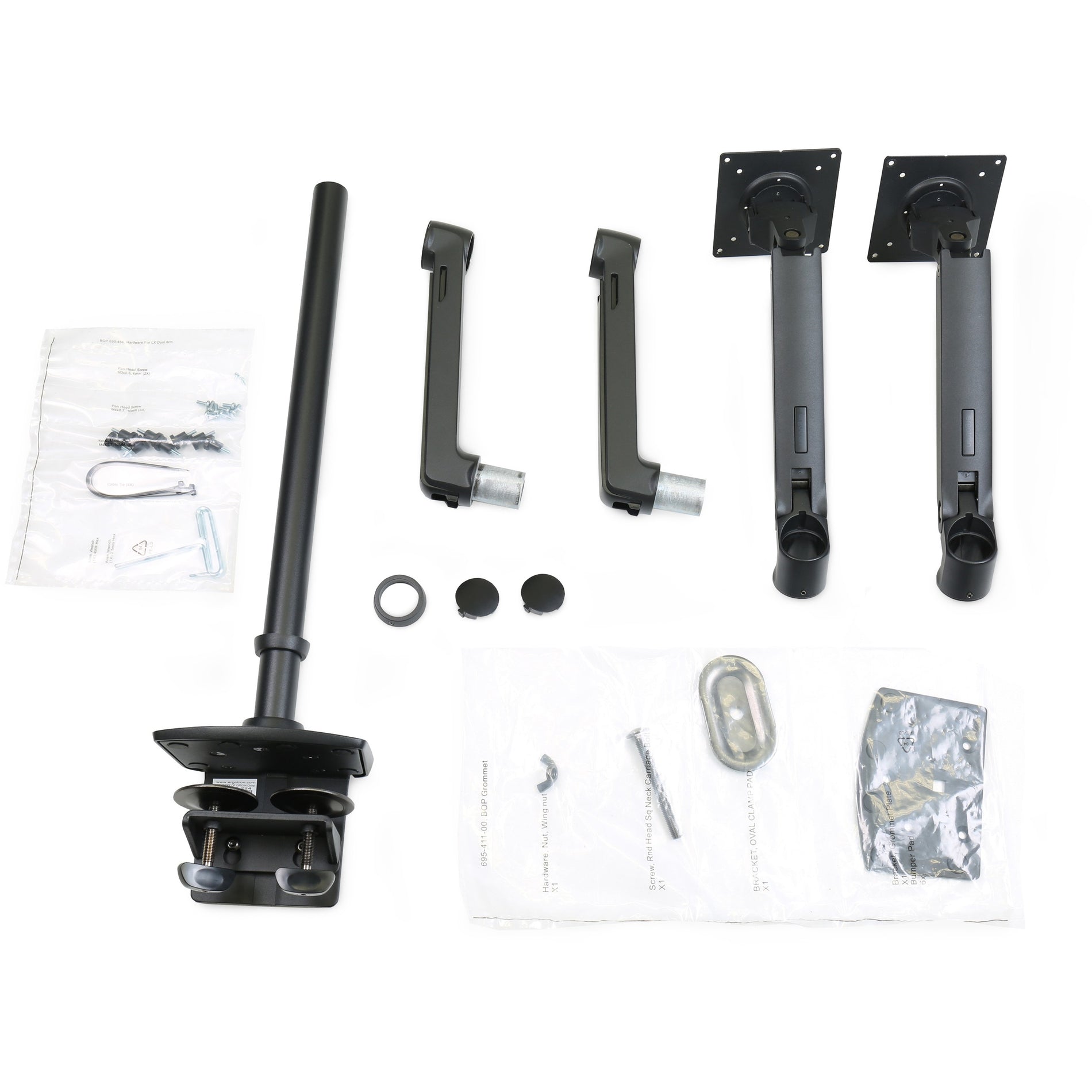 Ergotron 45-509-224 LX Dual Stacking Arm Tall Pole Multi-Monitor Mount ...