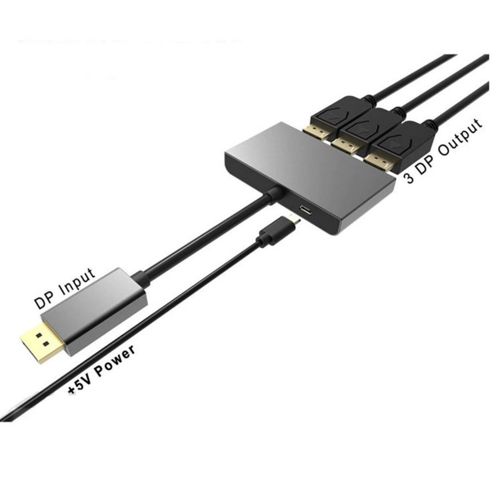 4XEM 4XMST02 3-Port DisplayPort to DisplayPort Multi-Monitor Hub, 8K D ...