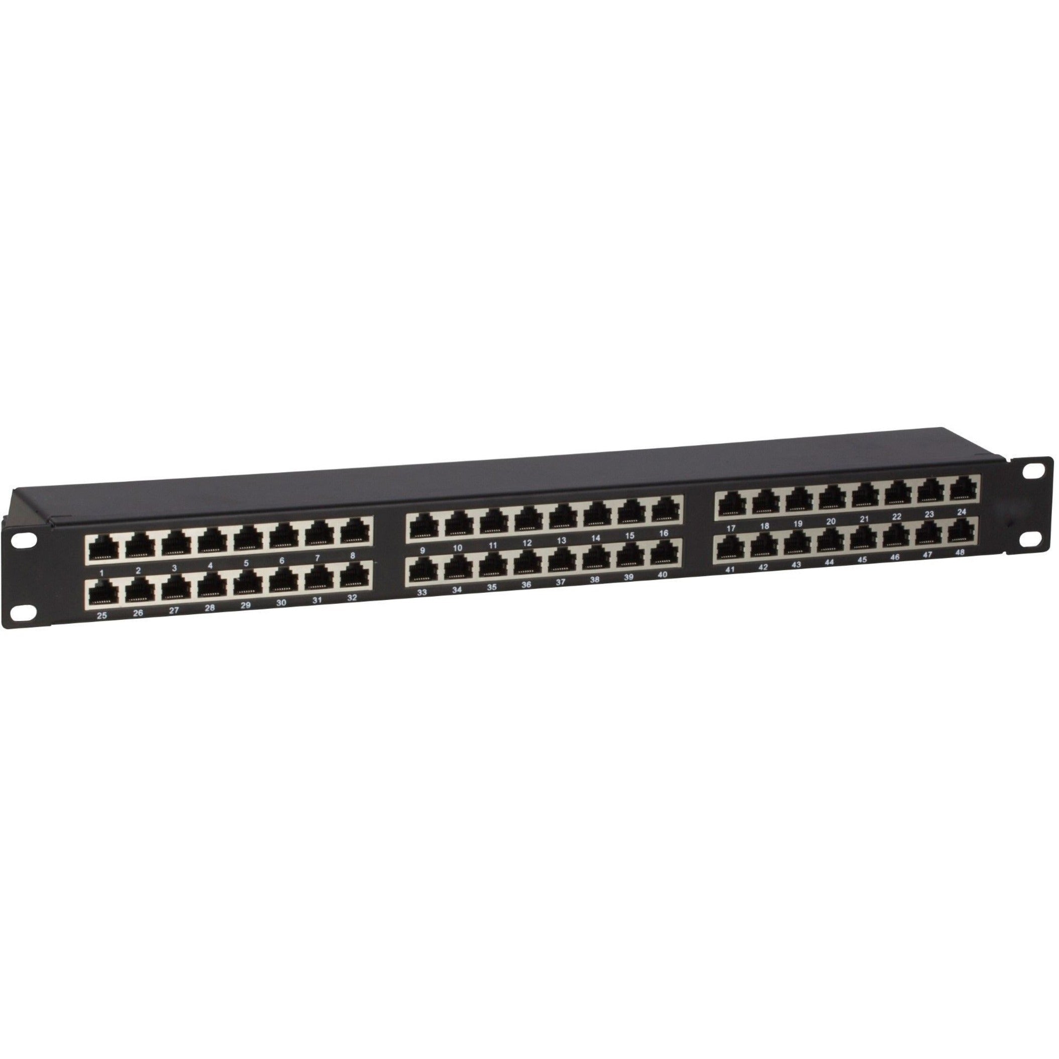4XEM 48-Port Cat 6A Network Patch Panel, Rack-mountable 2U, 10Gbps Spe ...