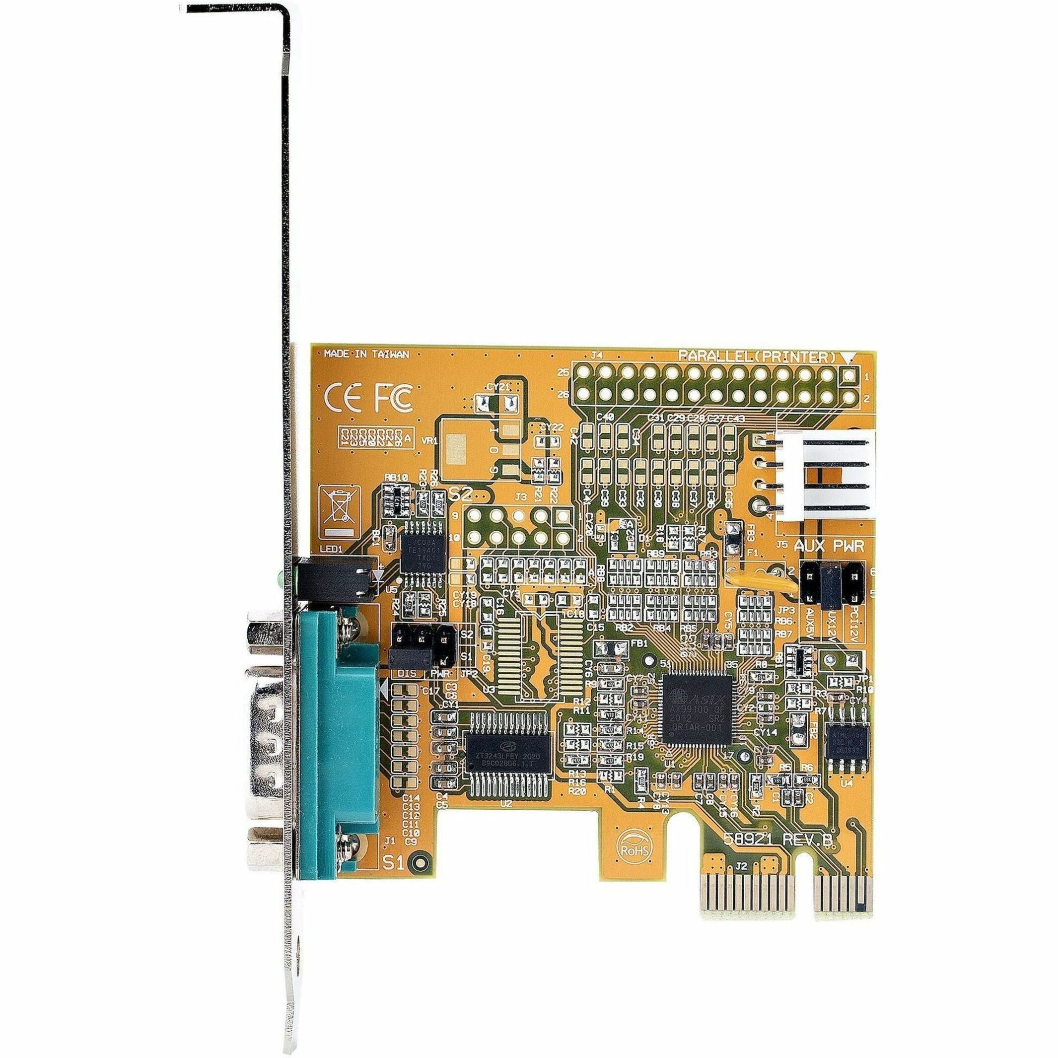 StarTech.com 11050-PC-SERIAL-CARD PCIe Serial Card, 1 External Serial ...