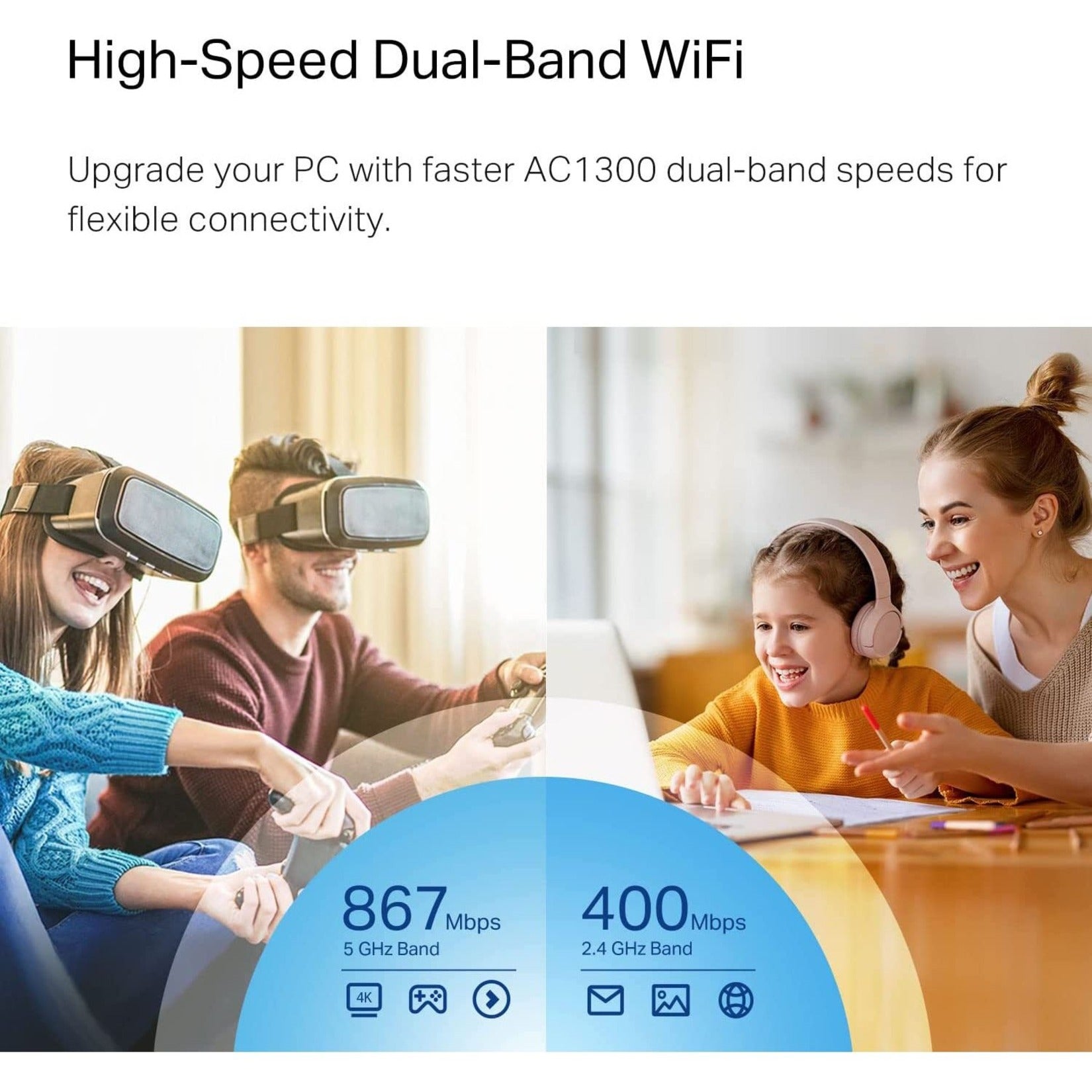 TP-Link Archer T3U Nano AC1300 Wireless USB Adapter, Dual Band, 1.27 G ...