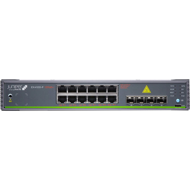 Juniper EX4100-F-12T Ethernet Switch, 12 Gigabit Ethernet Network, 4 x ...