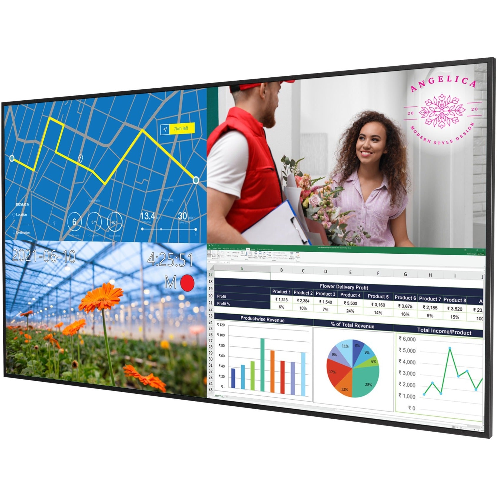 Planar 998-2888-00 URP49-T 4K LCD Touch Display, 49" Screen Size, 3840 ...