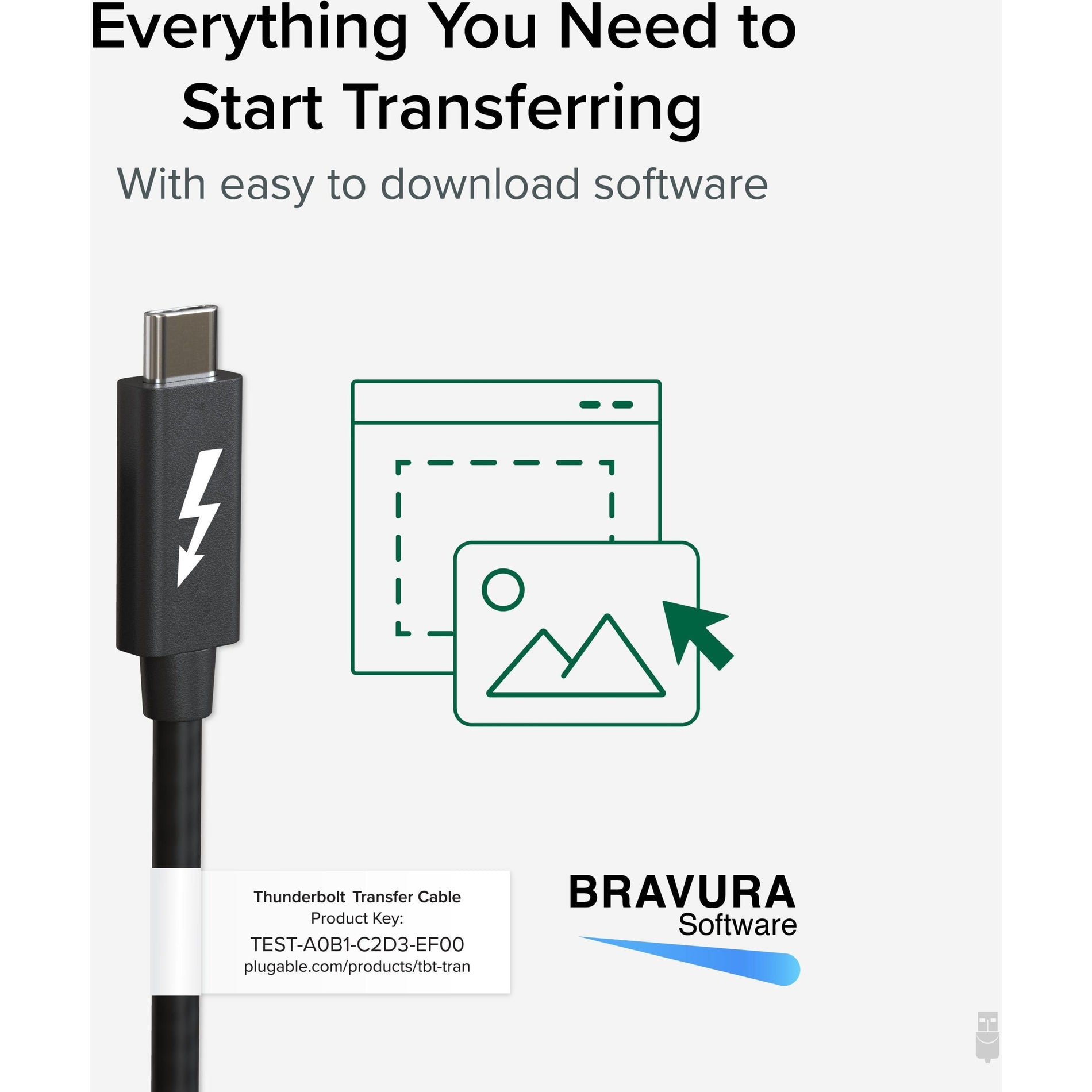 Plugable TBT-TRAN Thunderbolt 4 Data Transfer Cable, 6.56 ft, 40 Gbit ...