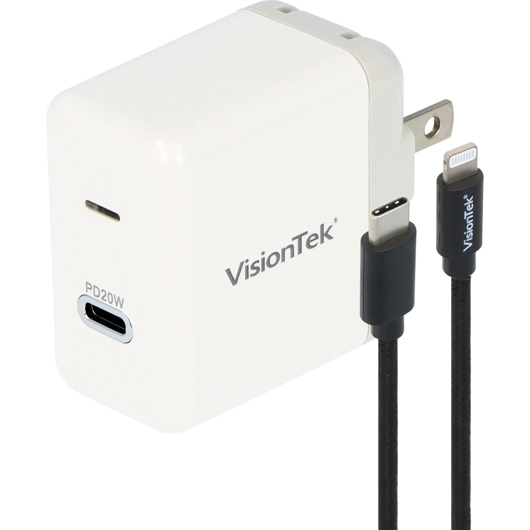VisionTek 901552 AC Adapter 20W USB-C Power with 2 Meter Lightning Cab ...
