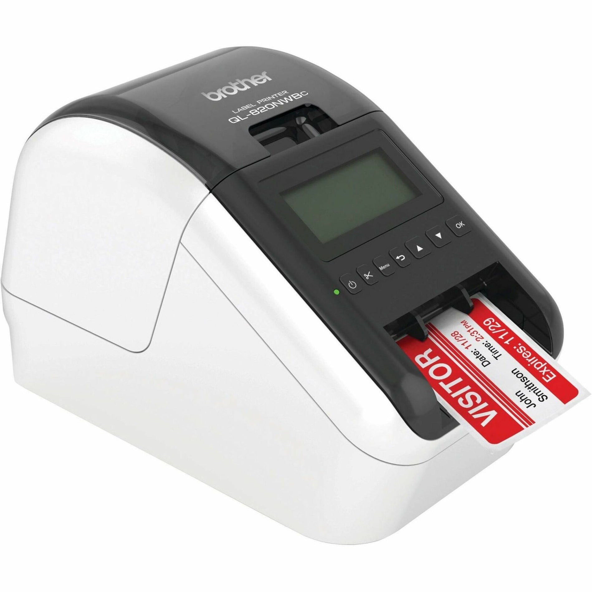 Brother QL-820NWBC Label Printer, Wireless, Red/Black Two-Color Printi ...