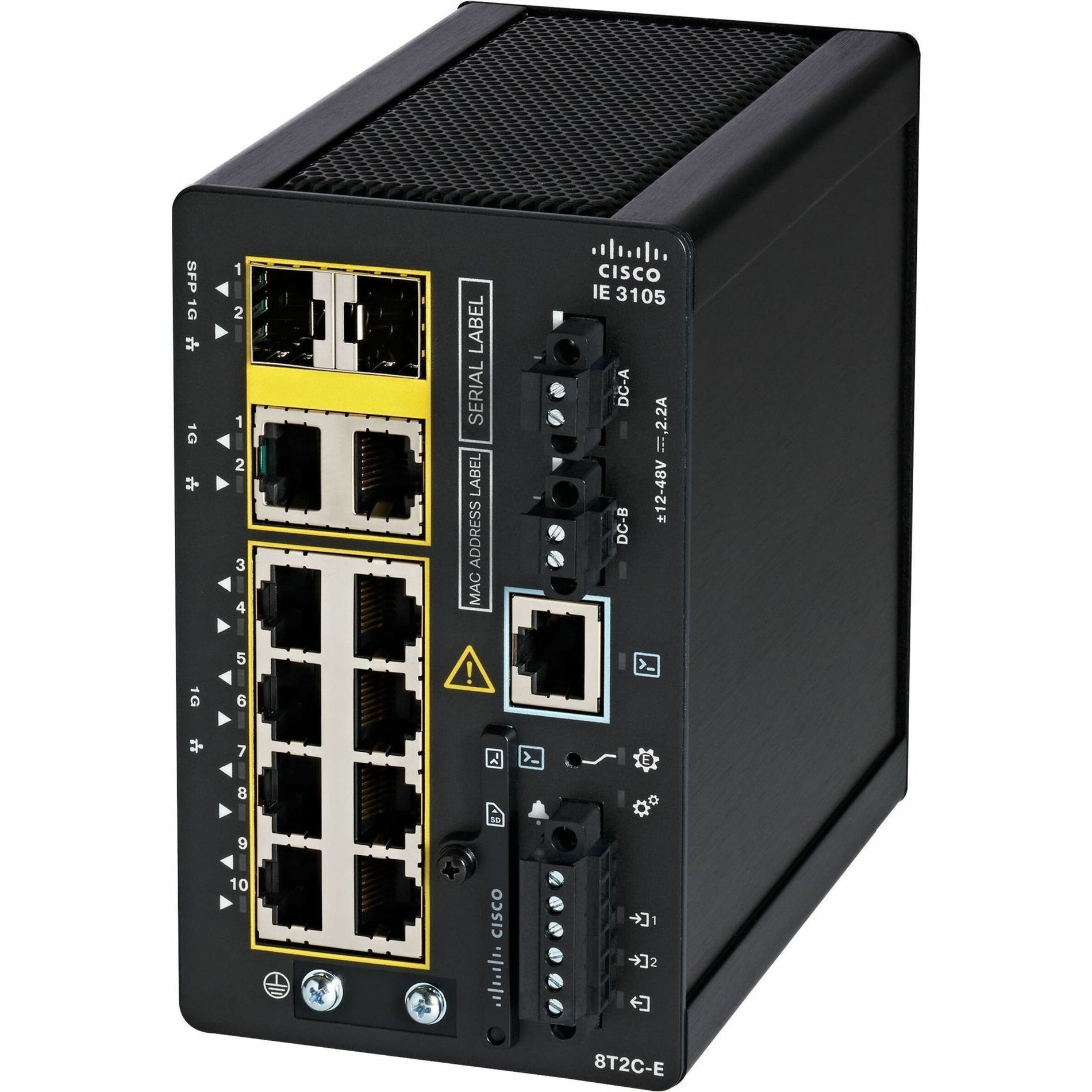 Cisco IE-3105-8T2C-E Catalyst IE3100 Rugged Ethernet Switch, 10 Gigabi ...