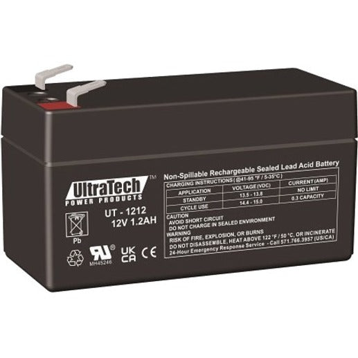 Ultratech IM Series 12V 1.2Ah Sealed Lead Acid Battery, Rechargeable M ...