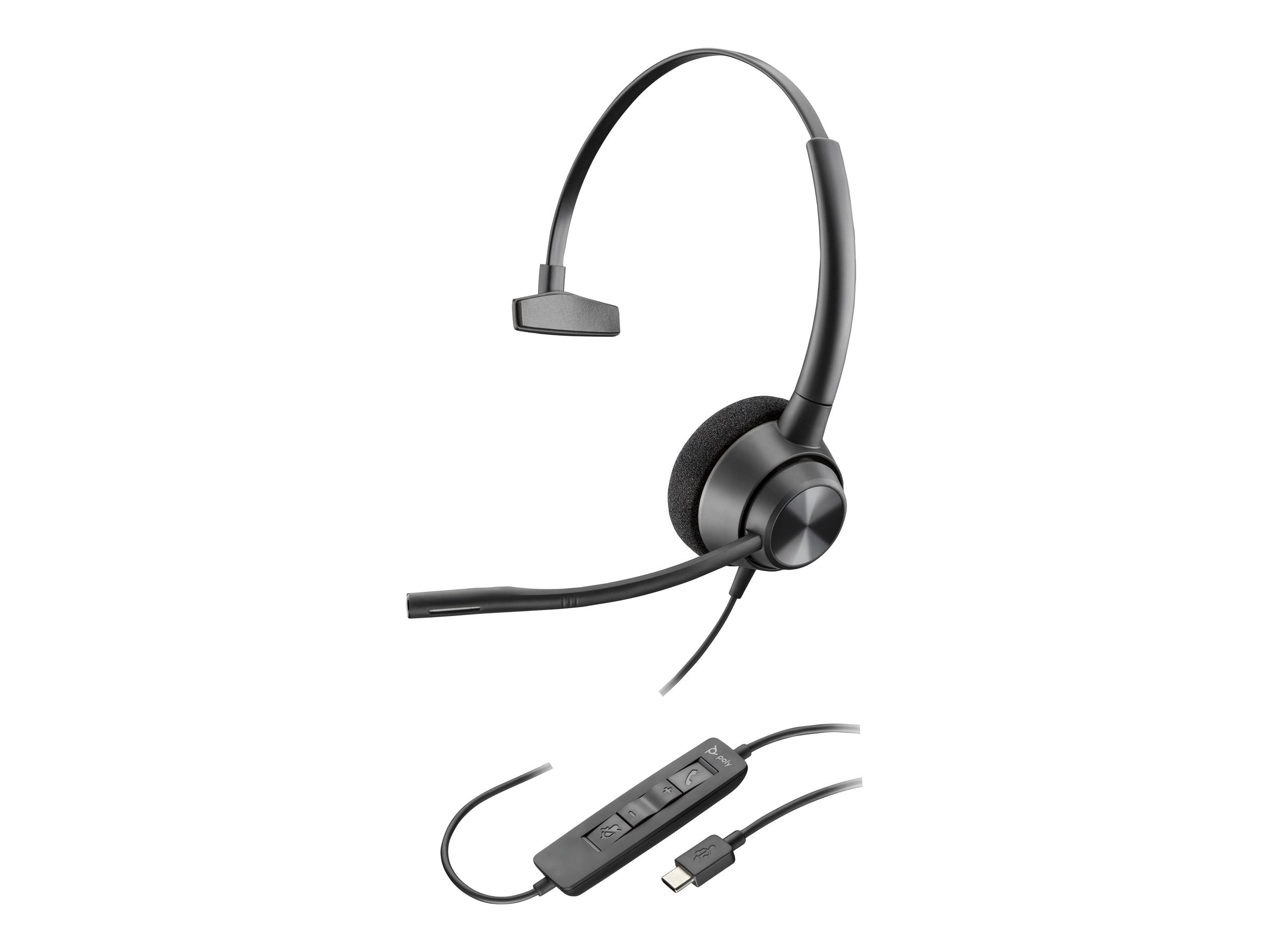 Poly EncorePro 310 USB-C Monoaural Headset, Noise Cancelling Boom Mic ...