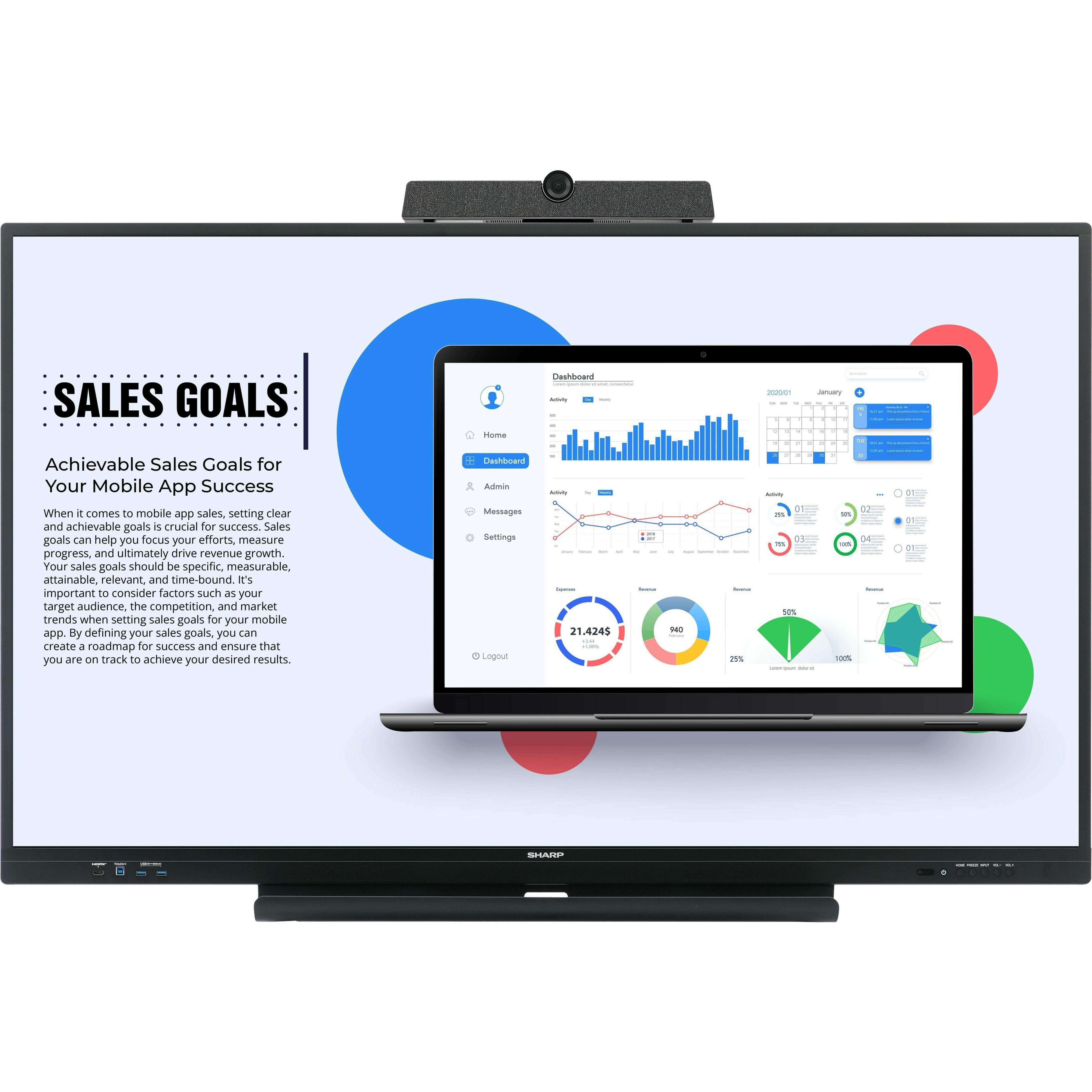 Sharp NEC Display PN-LC652 AQUOS BOARD ขนาด 65 นิ้ว 4K UHD 450 นิต 20 ...