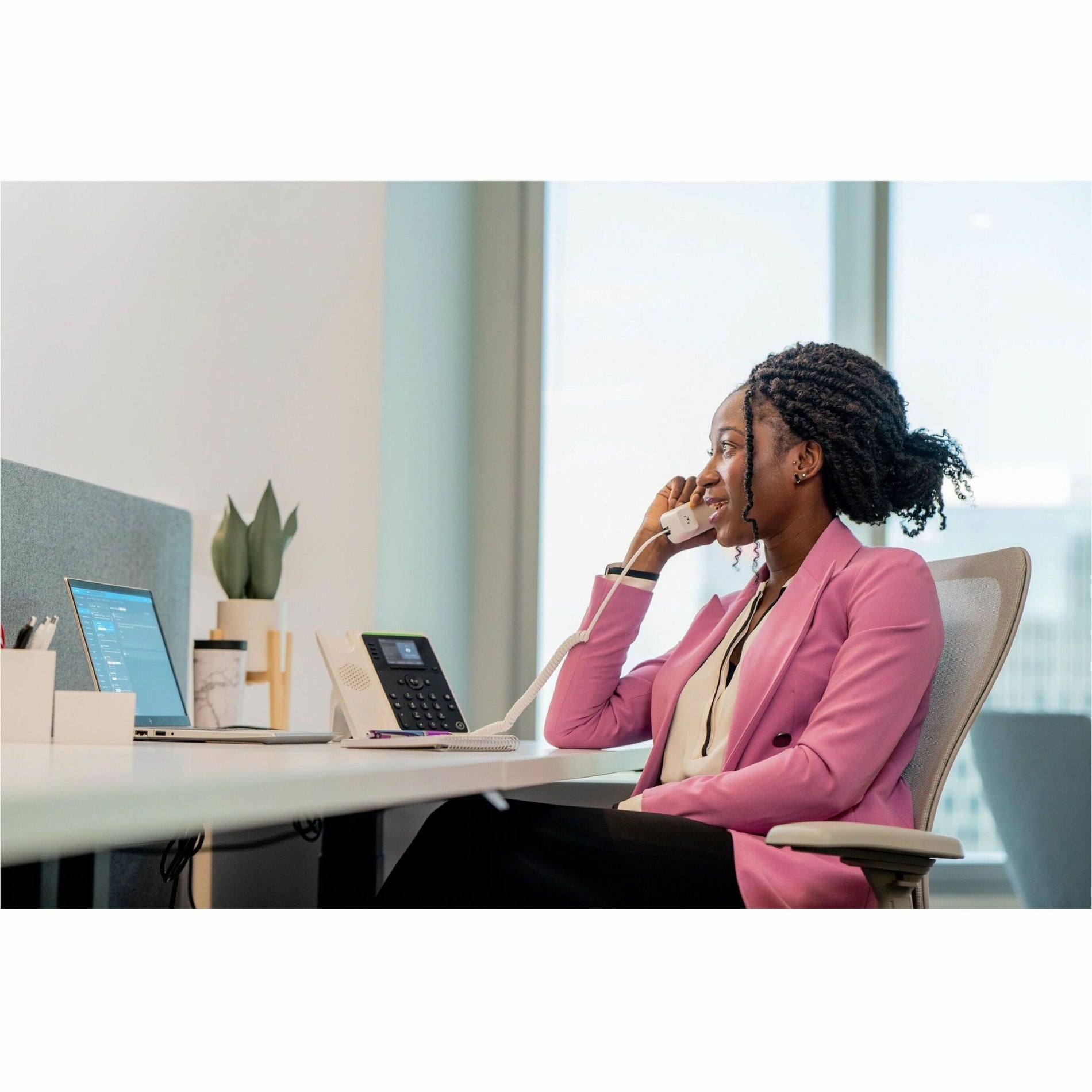 Poly Edge E220 IP Phone and PoE-Enabled with Power Supply, Corded, Blu – Network Hardwares