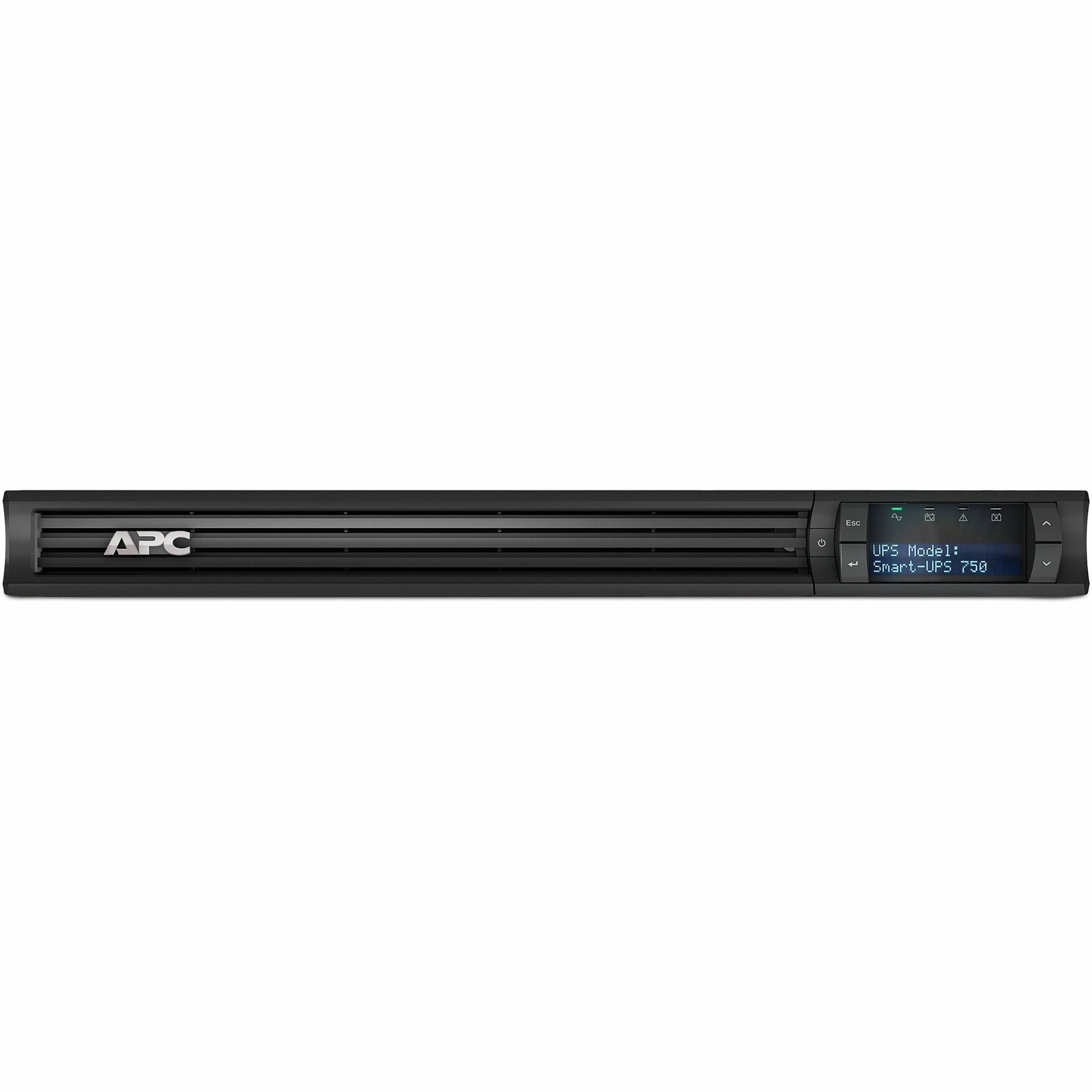APC SMT1000RM1U Smart-UPS Rack-mountable UPS, 1000VA/800W, LCD Display ...