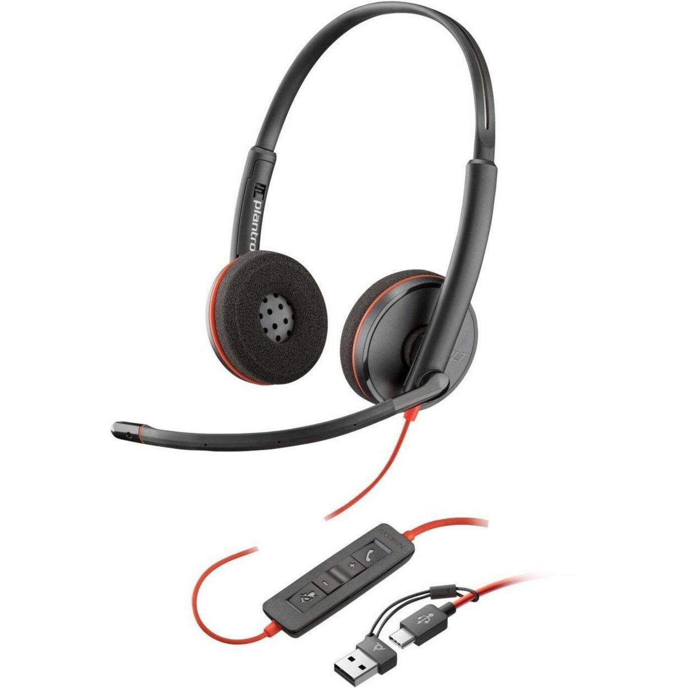 Poly Blackwire 3220 Stereo USB-C Headset, Noise Canceling, Dynamic EQ ...